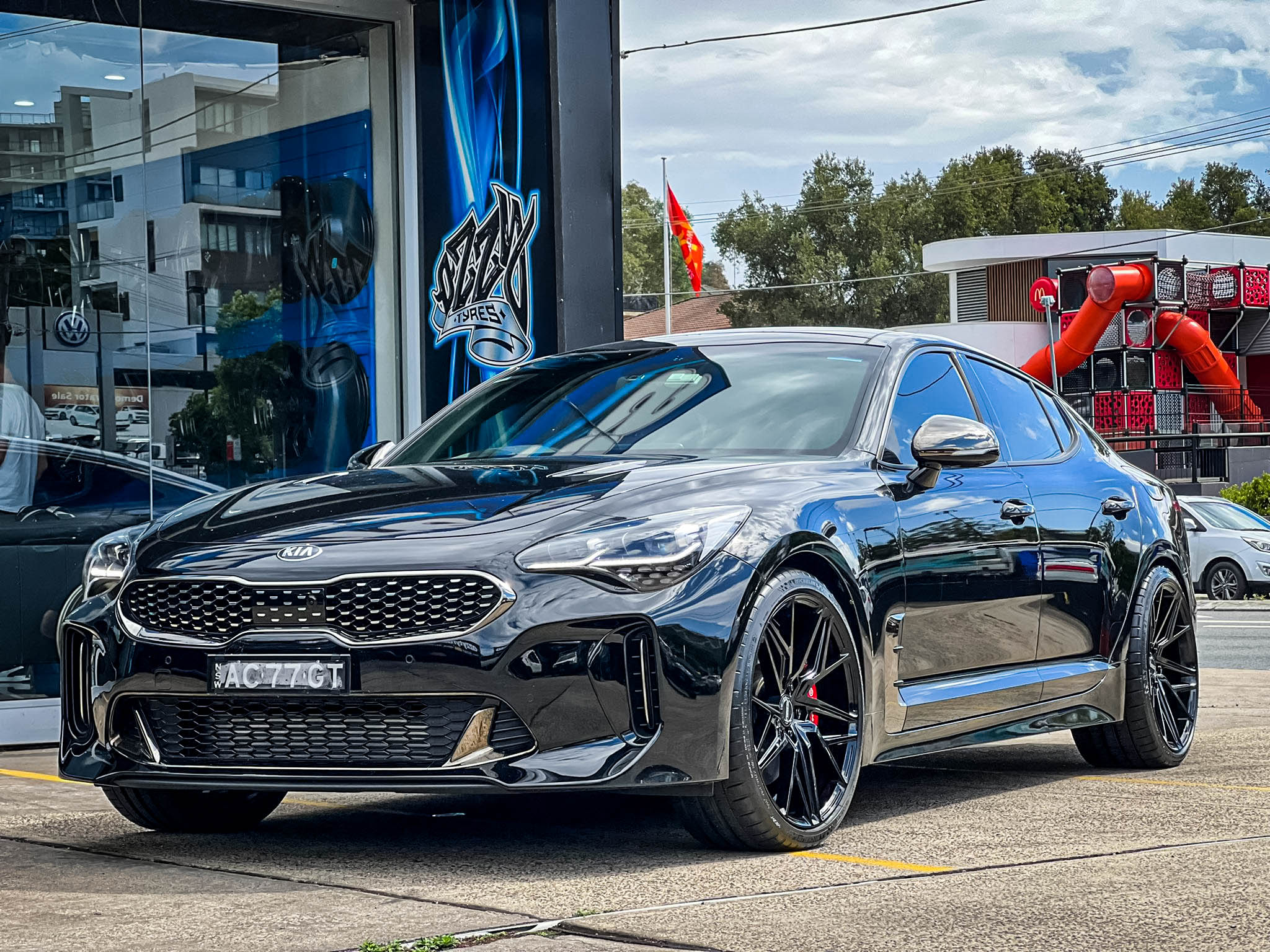 kia stinger hussla jacques gloss black wheel #10061