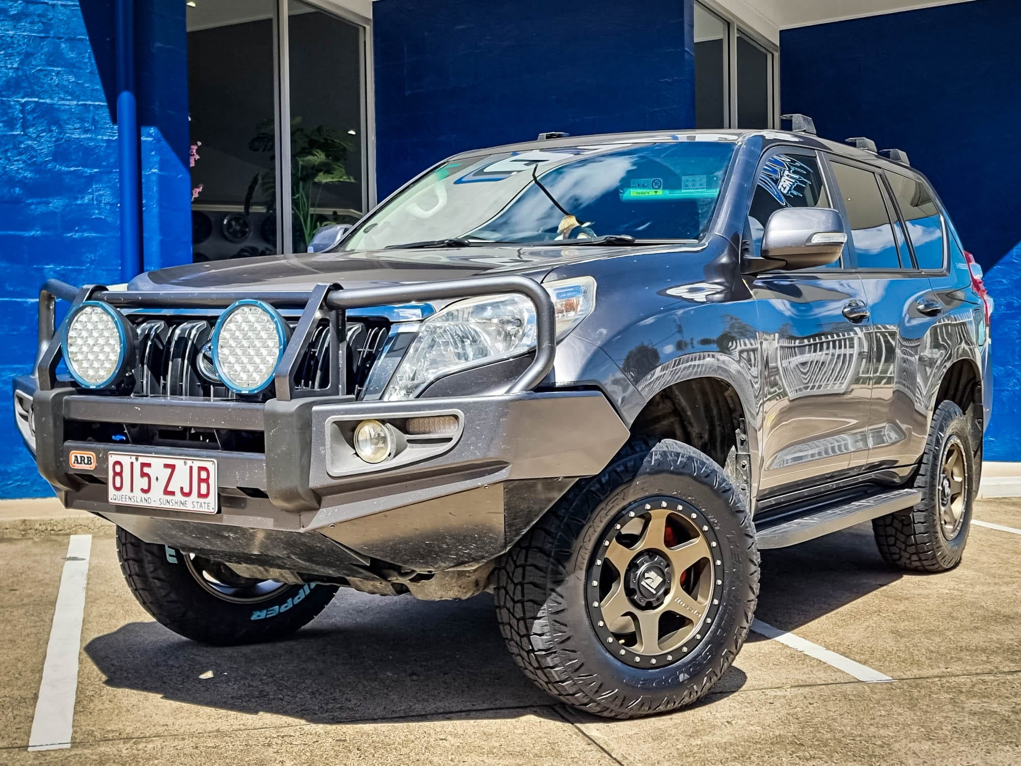 toyota land cruiser prado hussla spitfire matte bronze black lip chrome ...