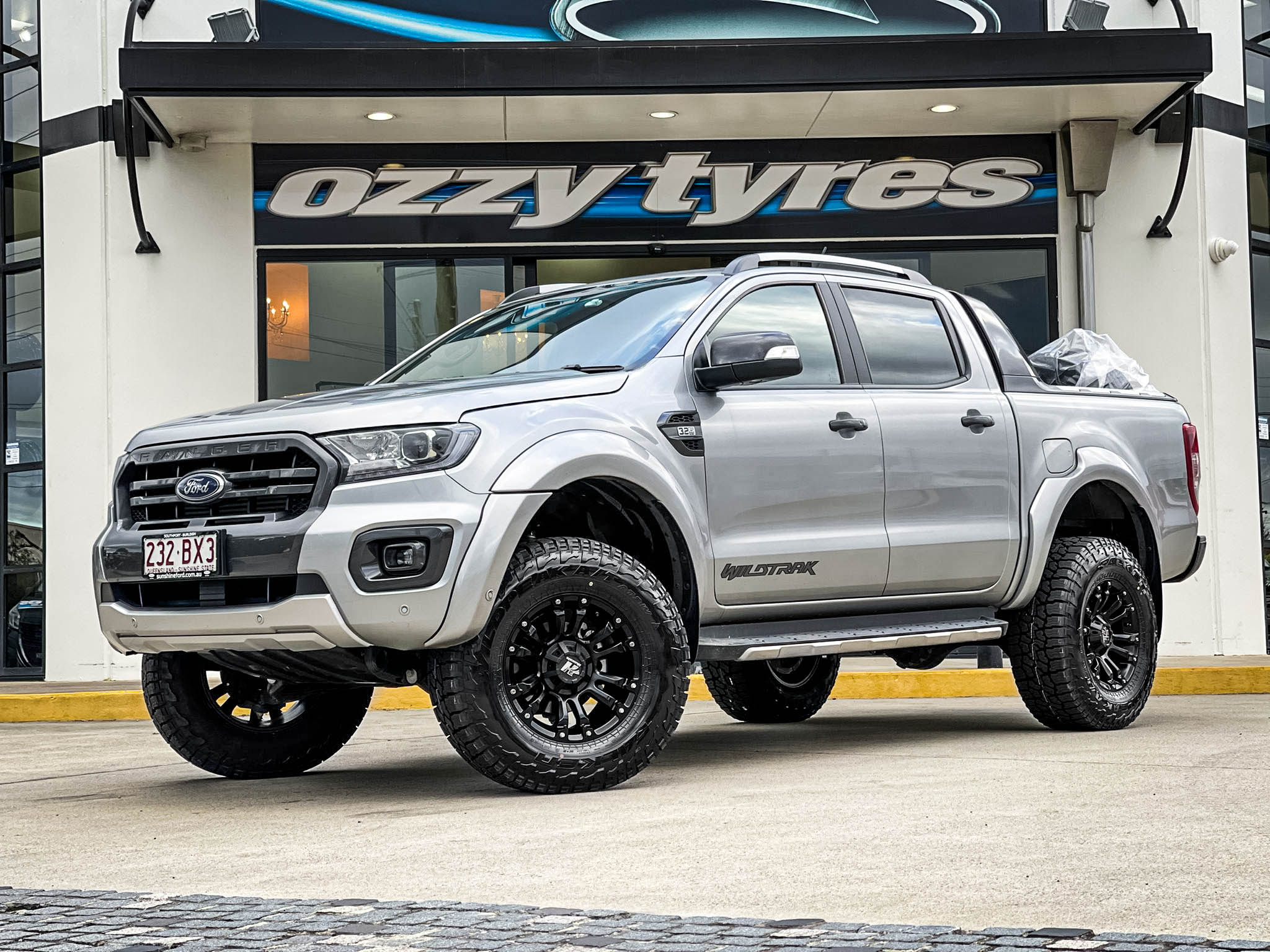ford ranger hussla ambush matte black wheel #10208