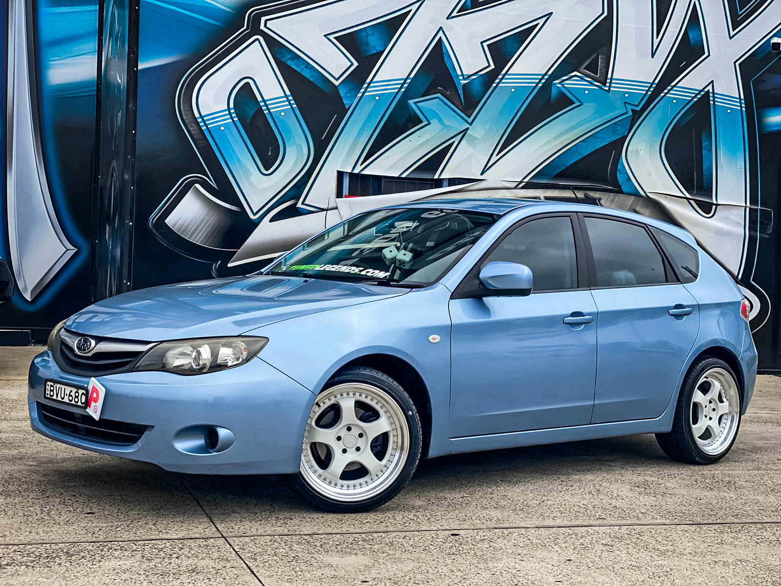 SUBARU IMPREZA HUSSLA ZEN GLOSS WHITE CENTRE POLISHED LIP Wheel #10321