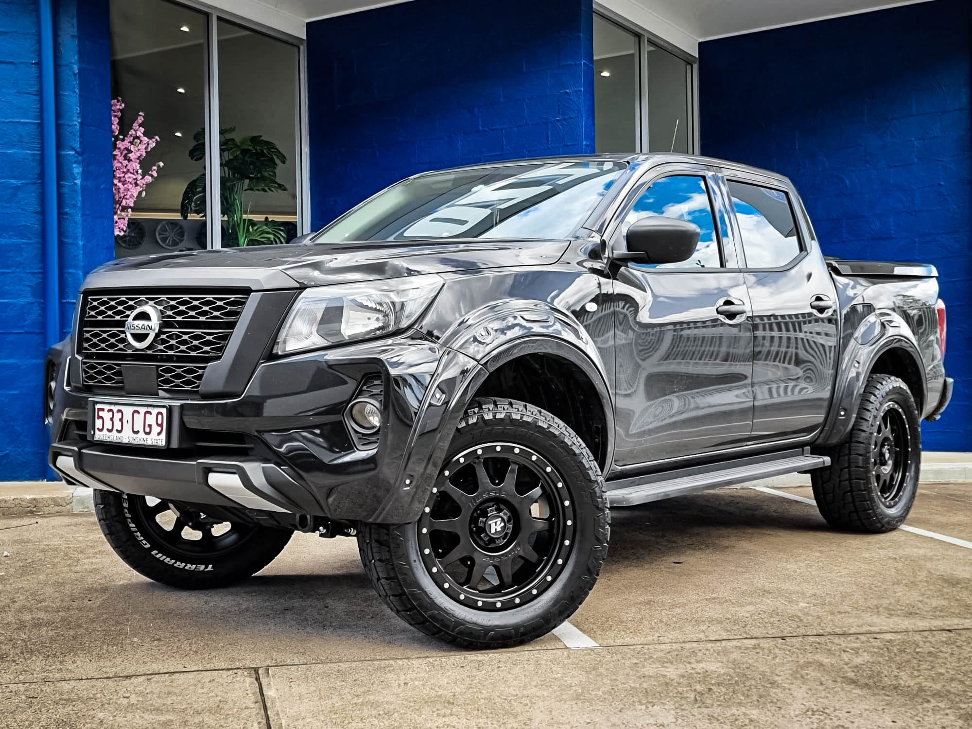 NISSAN NAVARA HUSSLA RAPTOR MATTE BLACK Wheel #10334