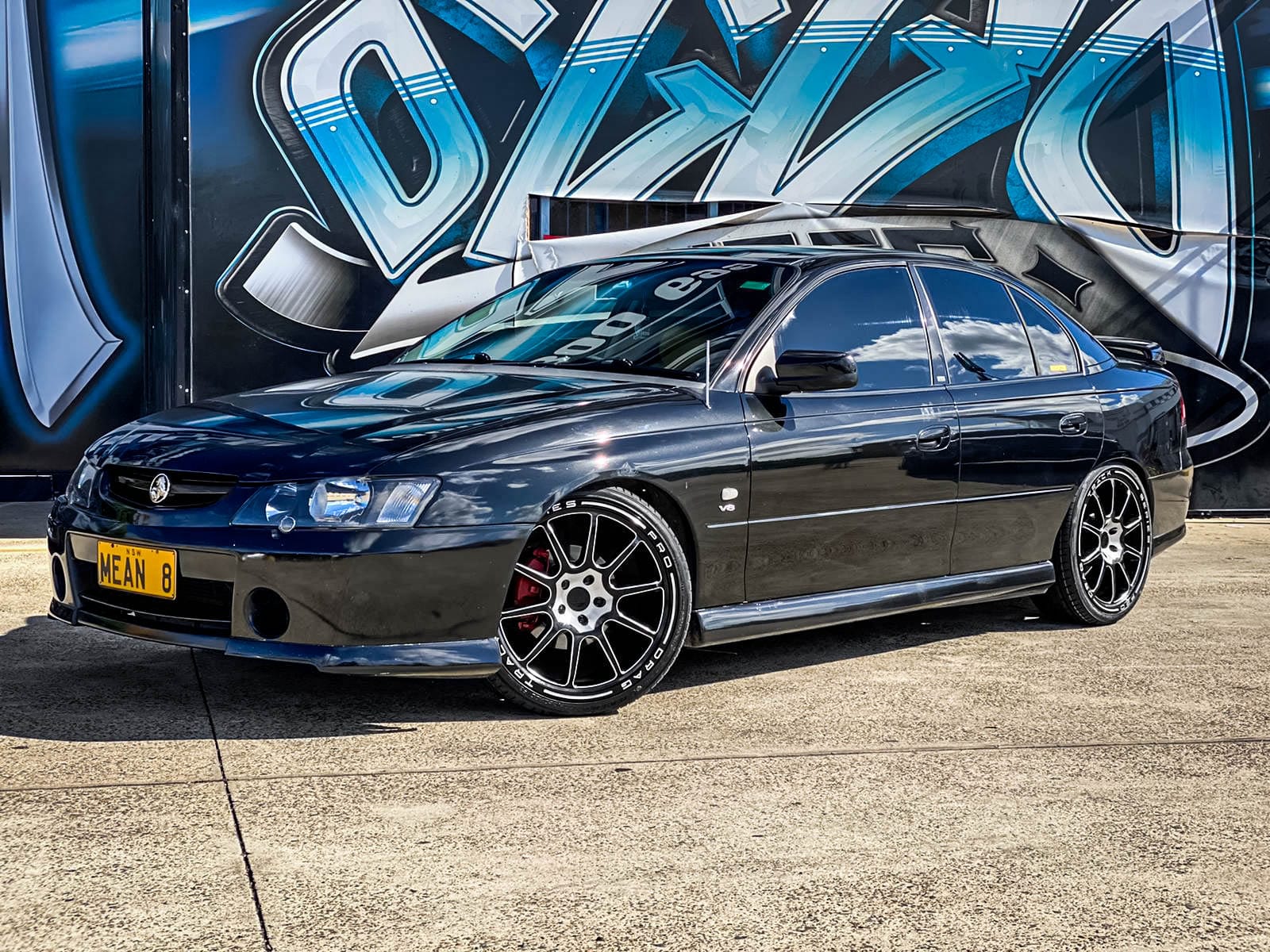 HOLDEN COMMODORE PRO DRAG TRACK SERIES GLOSS BLACK MILLED SPOKES MILLED ...