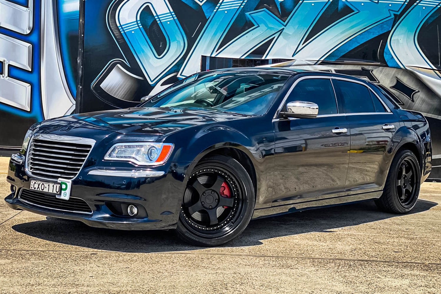 chrysler 300c hussla zen matte black gold rivets gloss black lip wheel ...