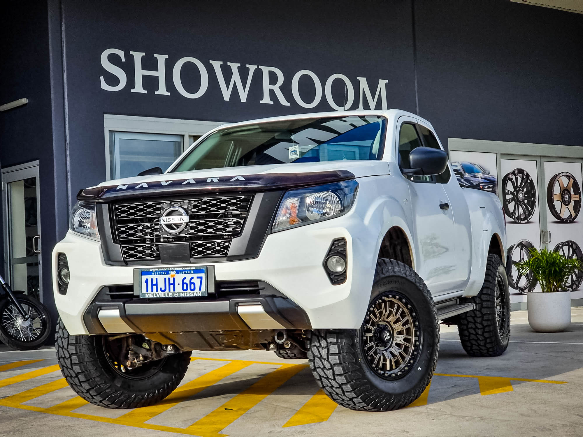 nissan navara hussla snyper matte bronze black lip wheel #10635