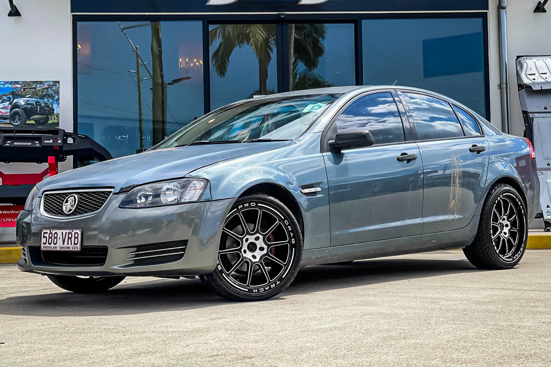 HOLDEN COMMODORE PRO DRAG TRACK SERIES GLOSS BLACK MILLED SPOKES MILLED ...