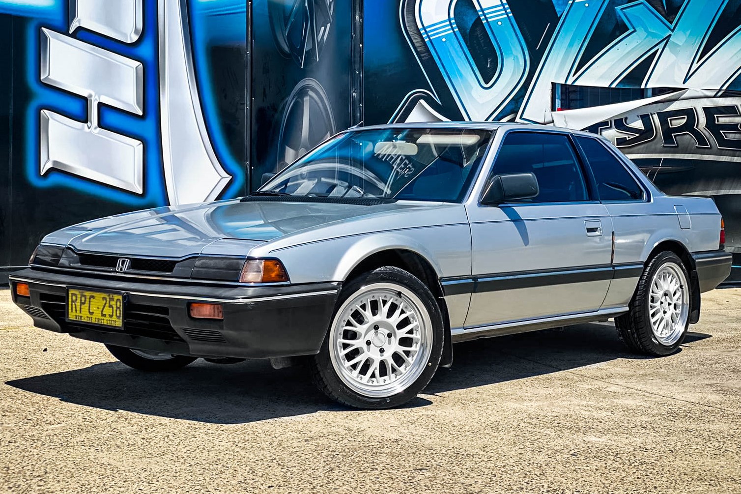 honda prelude hussla 021 white machined lip wheel #10895