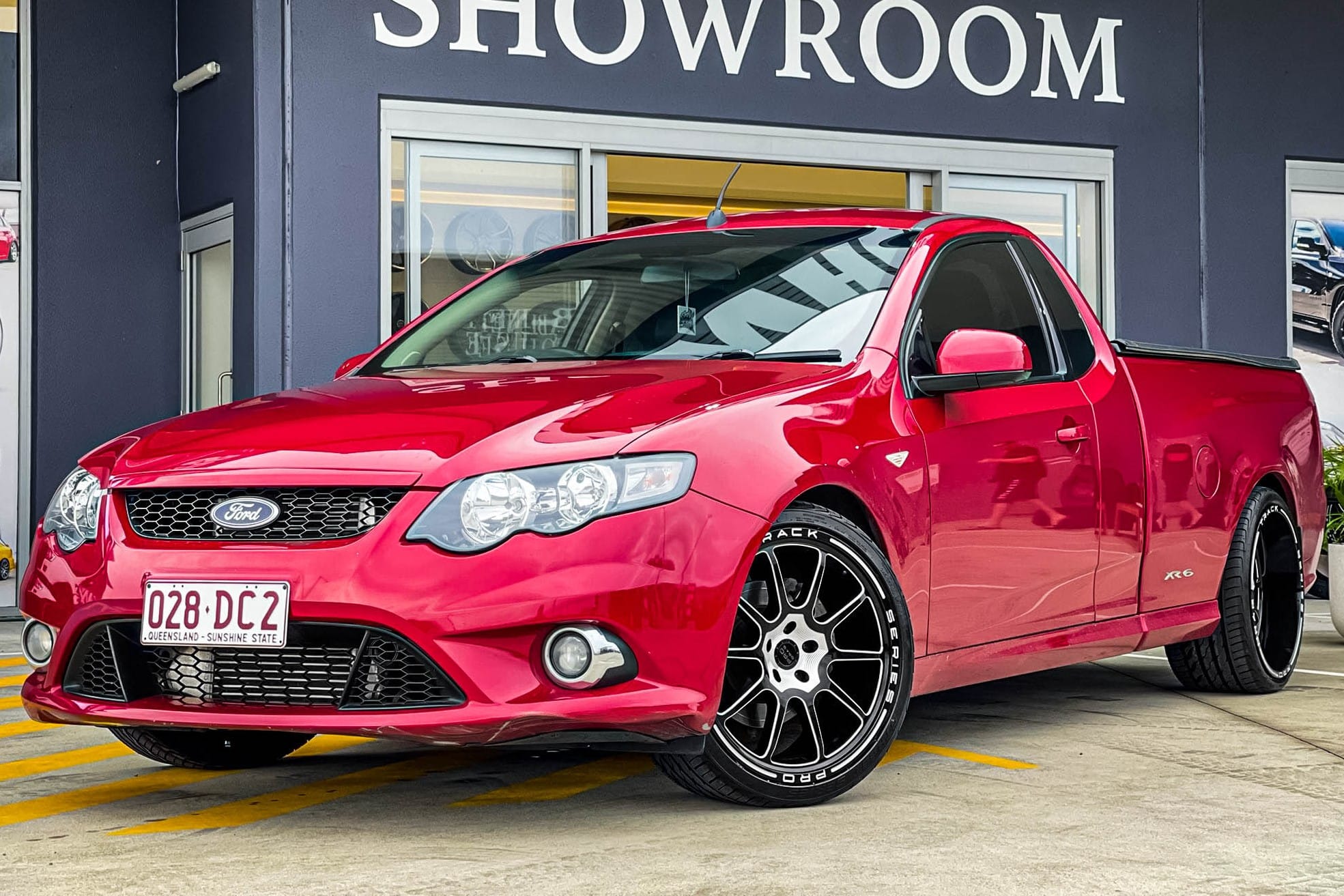 ford falcon ute pro drag track series gloss black milled spokes milled ...