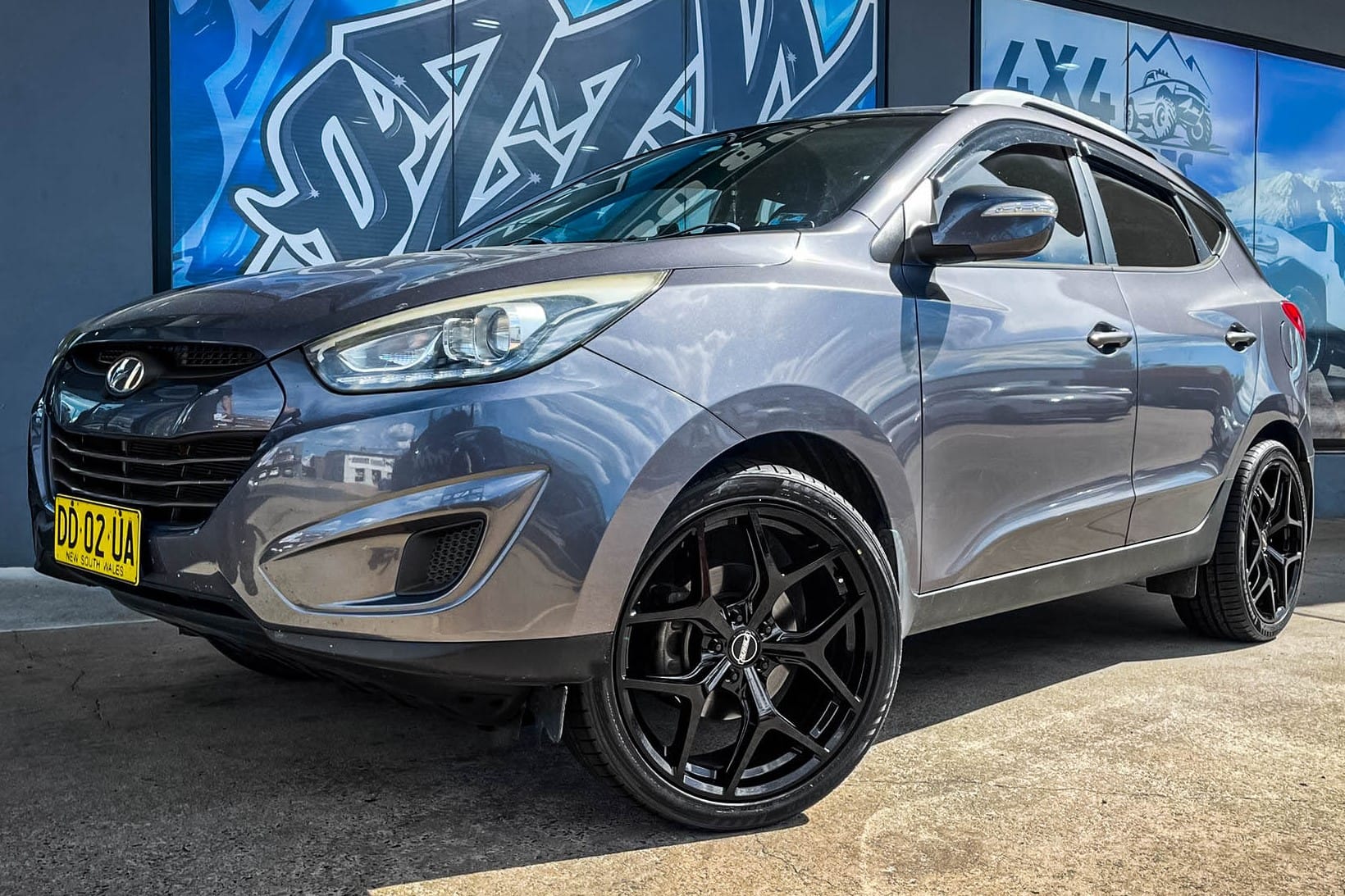 hyundai ix35 hussla flex gloss black wheel #11119