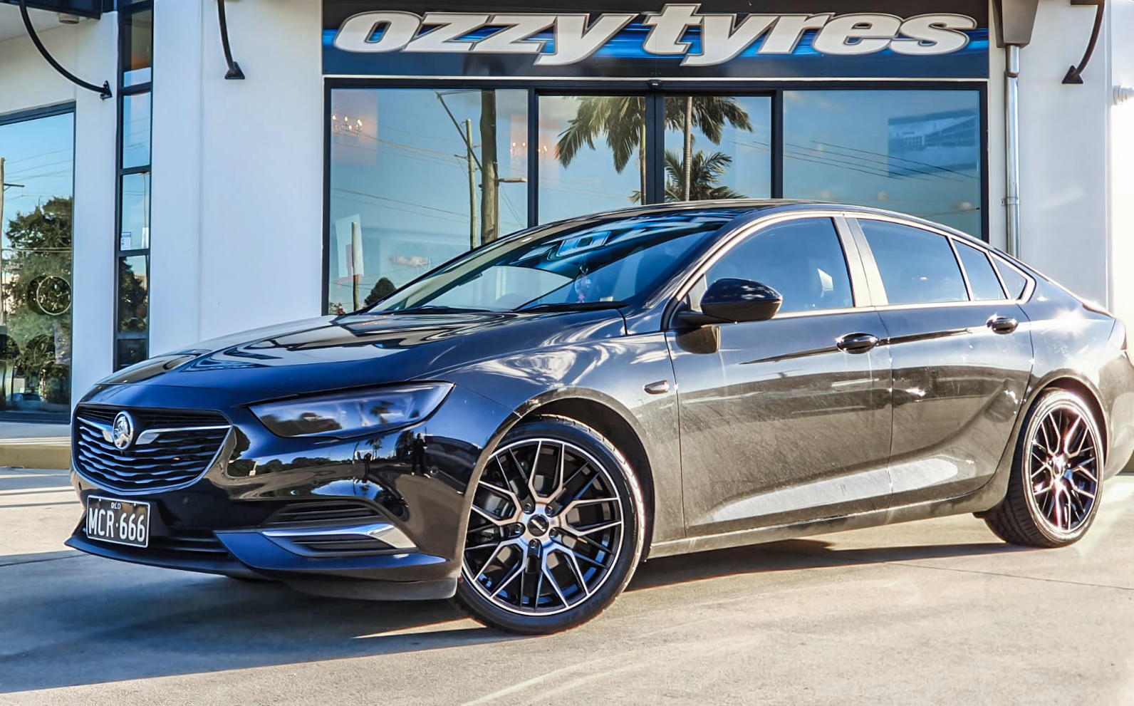 Holden commodore hussla lit gloss black dark tint face #1155