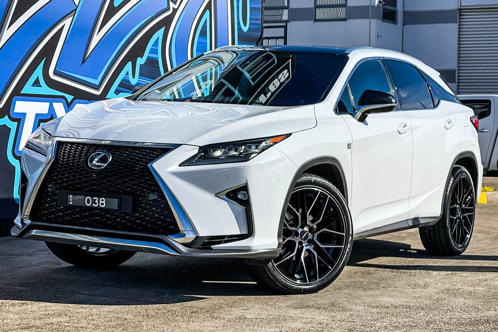 lexus rx hussla lit gloss black dark tint face wheel #11760