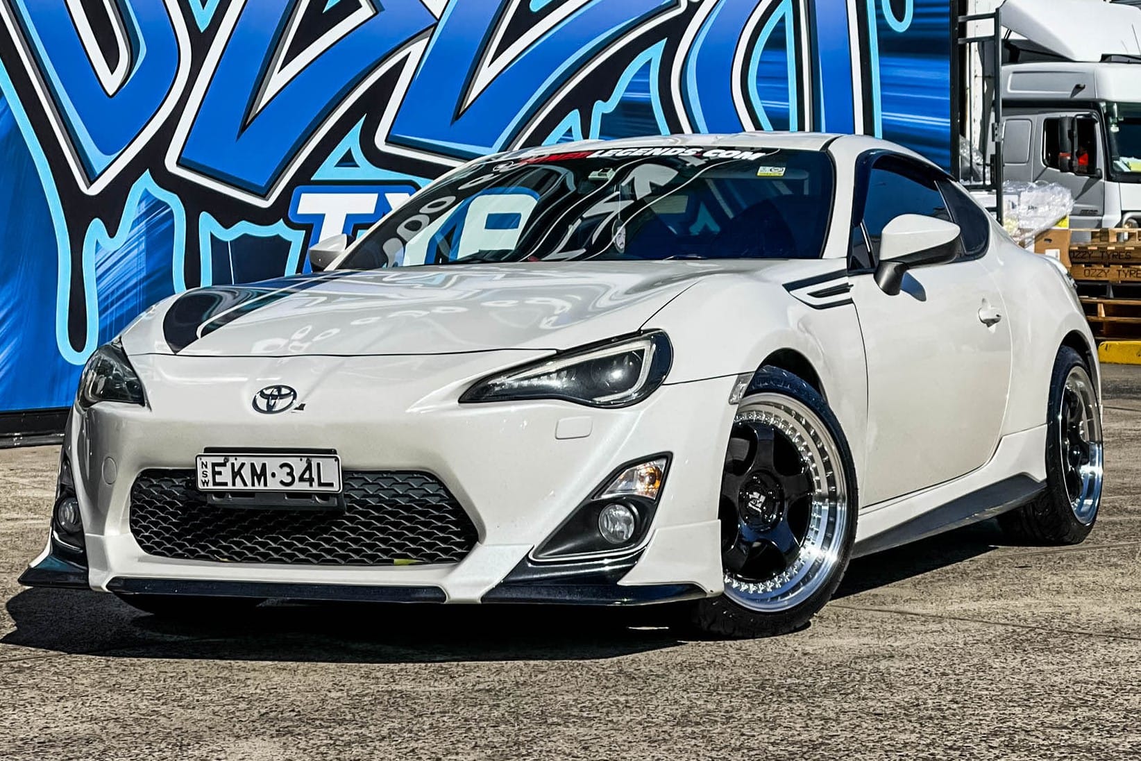 toyota 86 hussla zen gloss black chrome rivets machined lip wheel #11786
