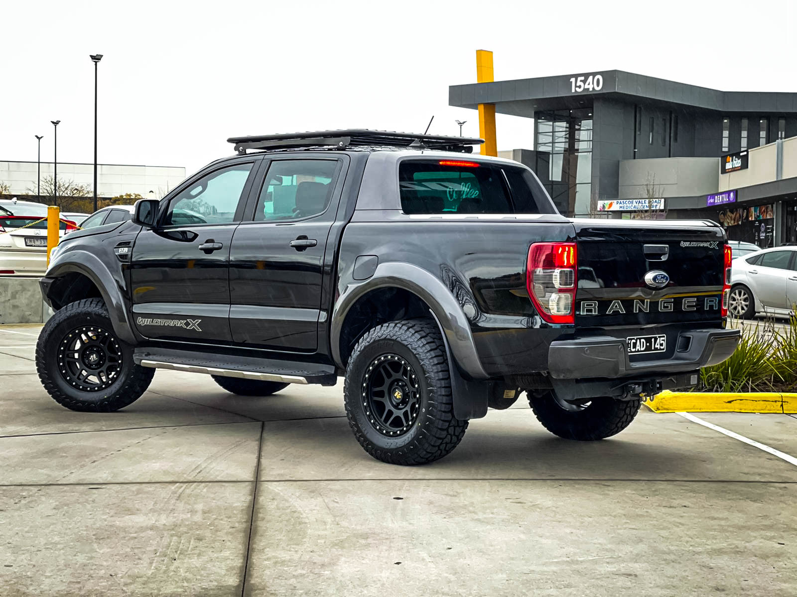 ford ranger hussla terror matte black wheel #11824