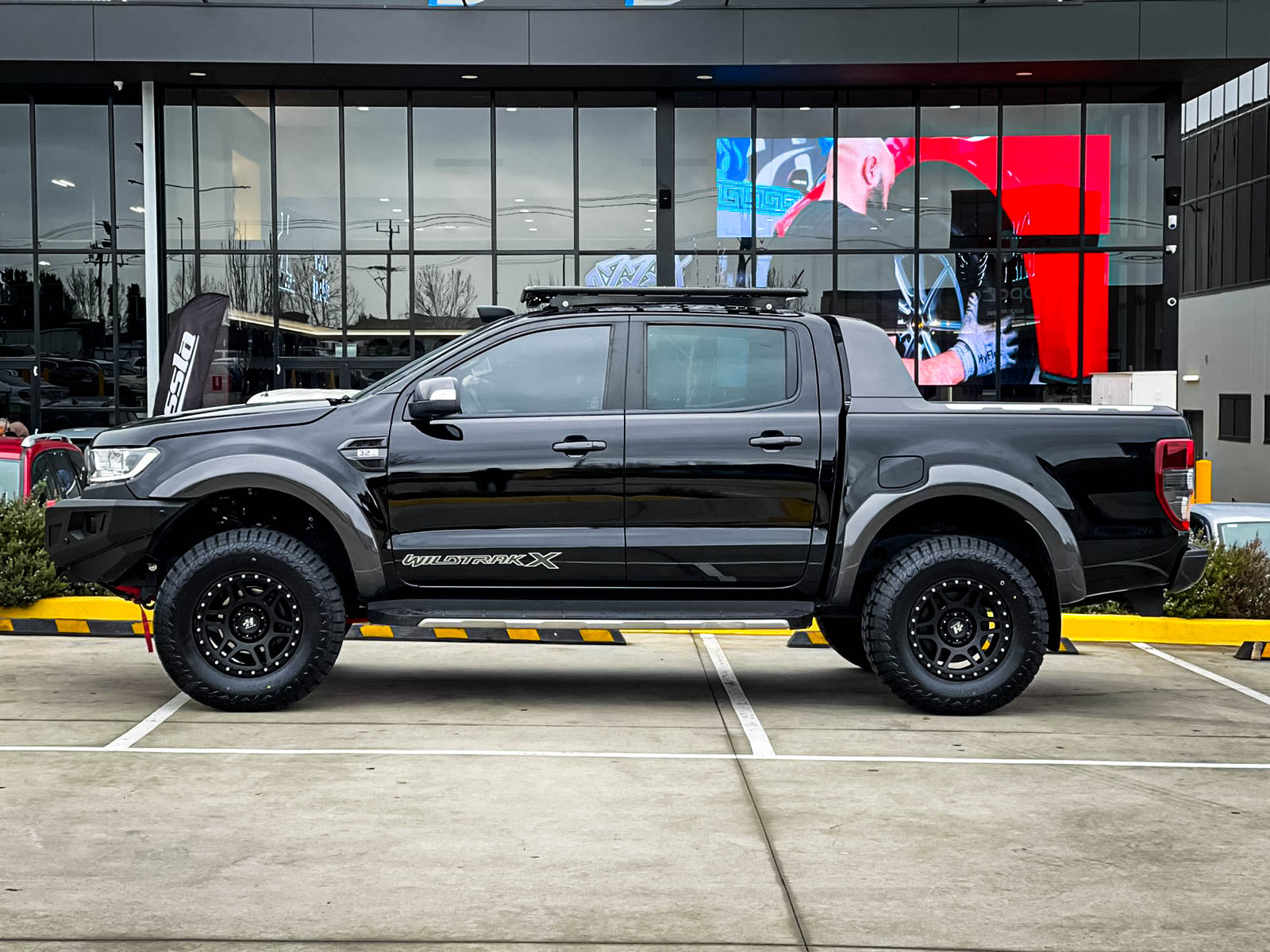 ford ranger hussla terror matte black wheel #11824