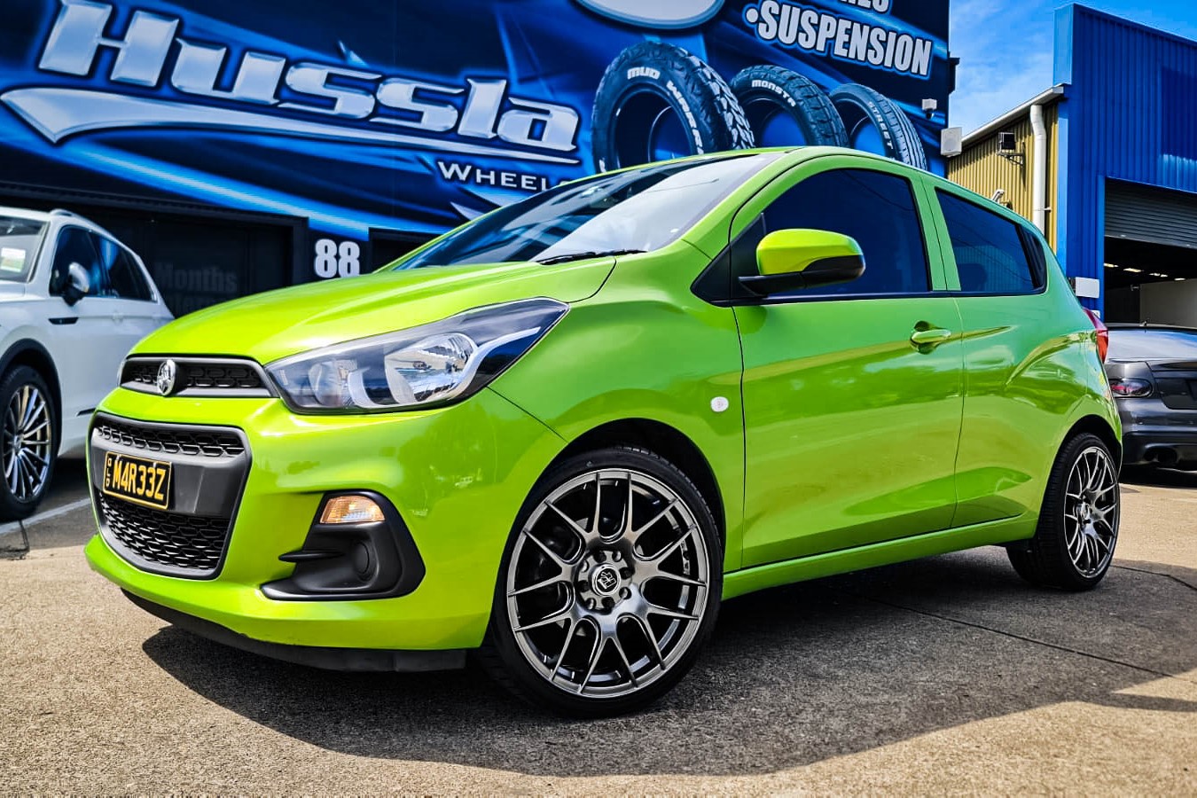 holden barina spark hussla 030 chromium wheel #11841