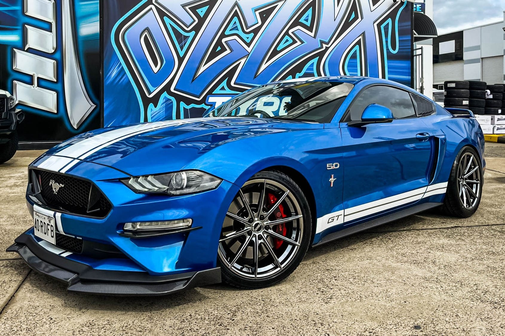 ford mustang hussla moz black chrome wheel #11891