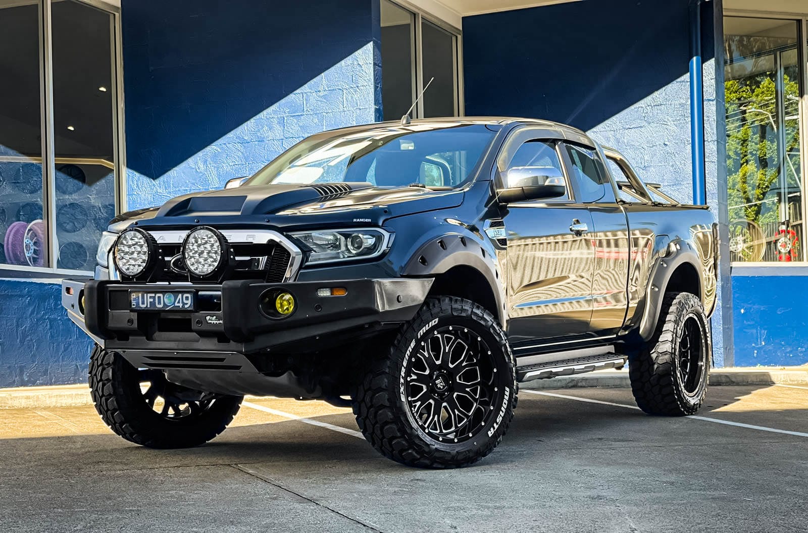 ford ranger hussla ak47 gloss black wheel #11939