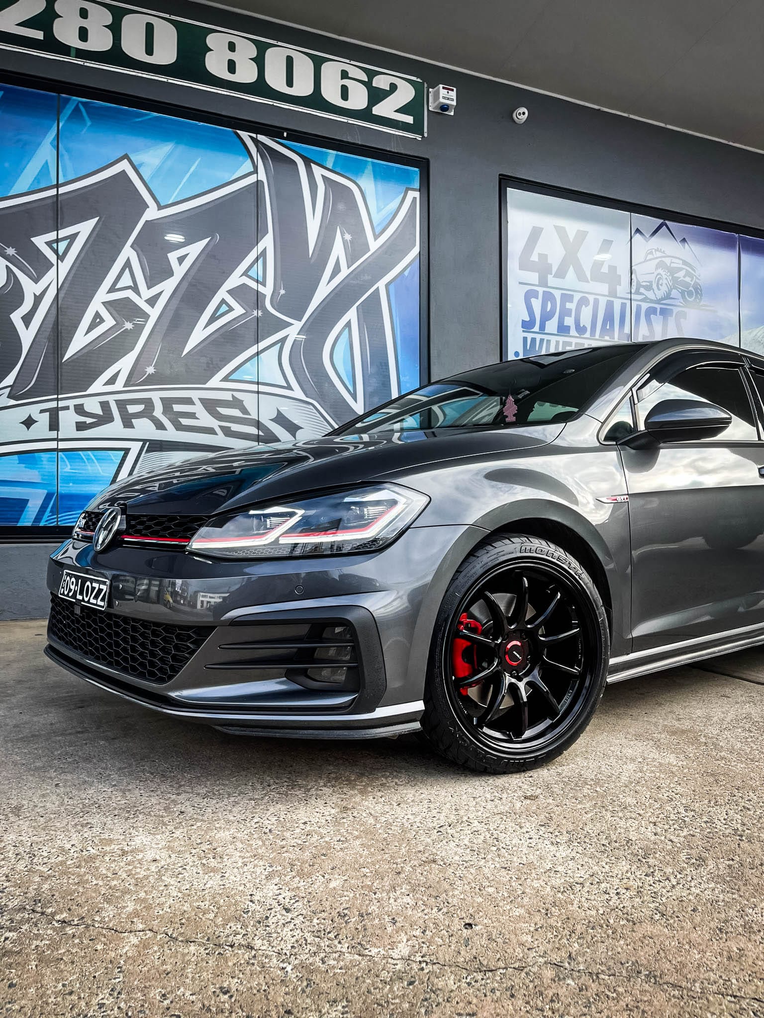 volkswagen golf gti avid av-40 gloss black wheel #11947