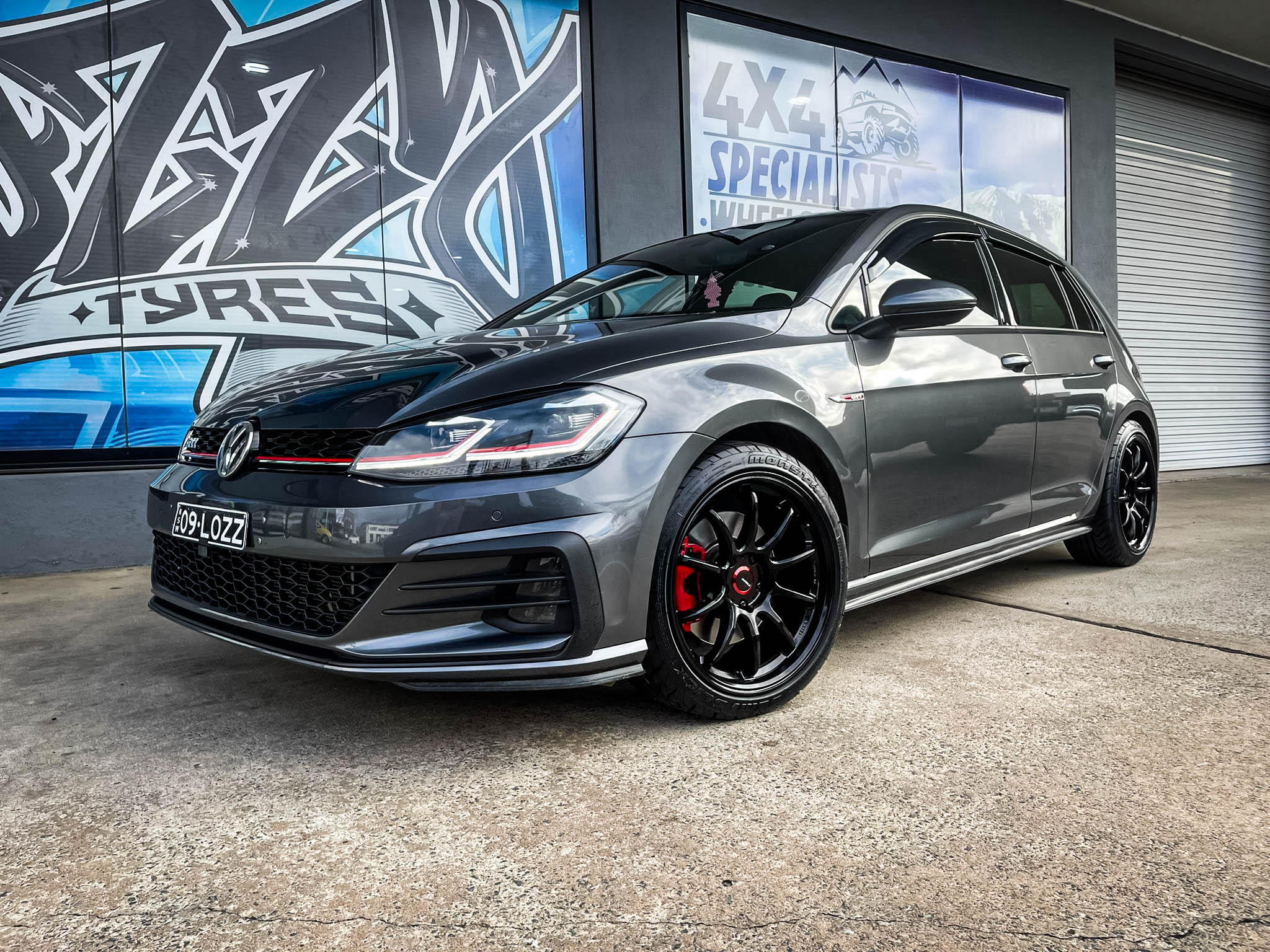 volkswagen golf gti avid av-40 gloss black wheel #11947