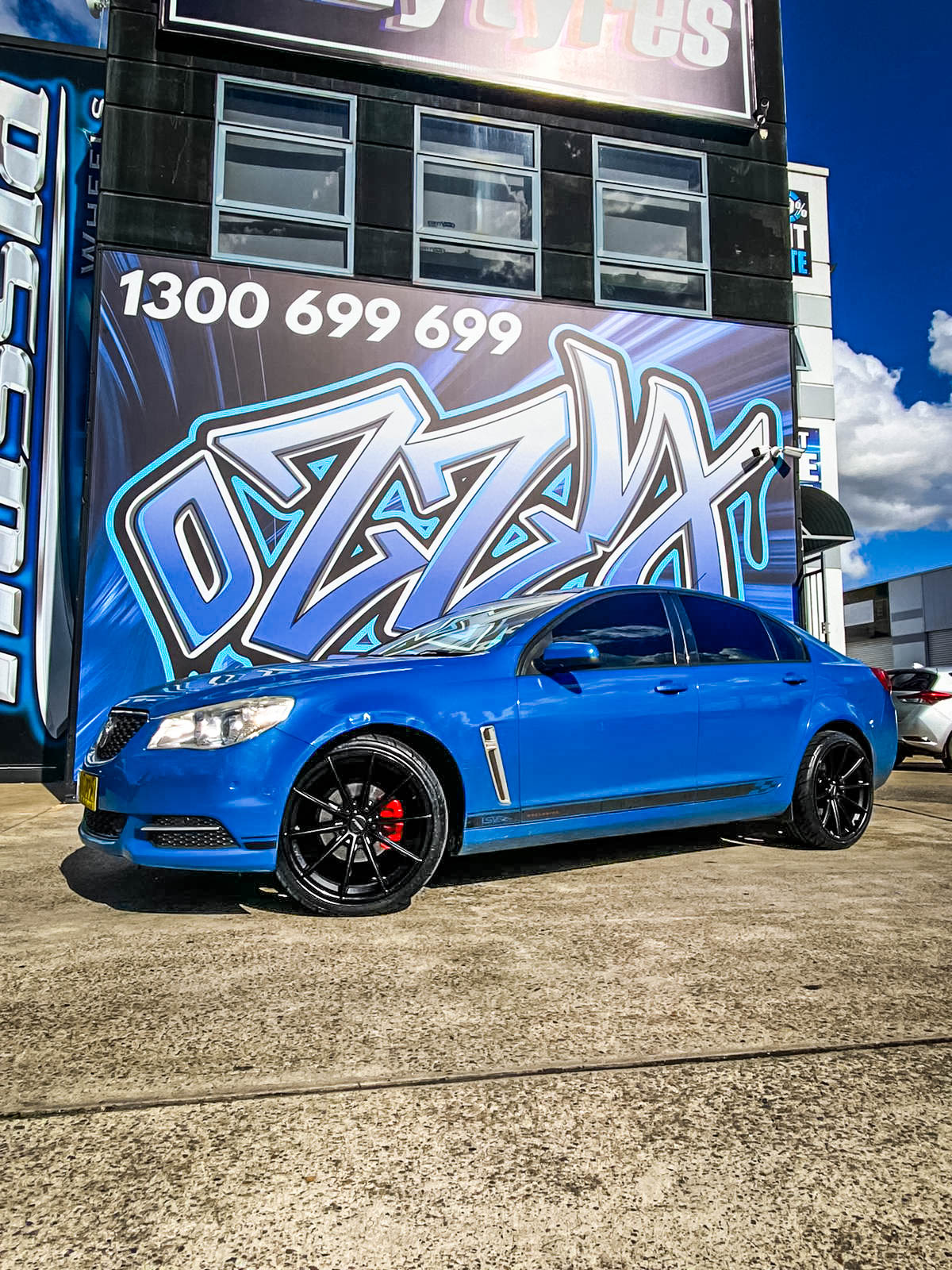 holden commodore hussla moz matte black wheel #11962