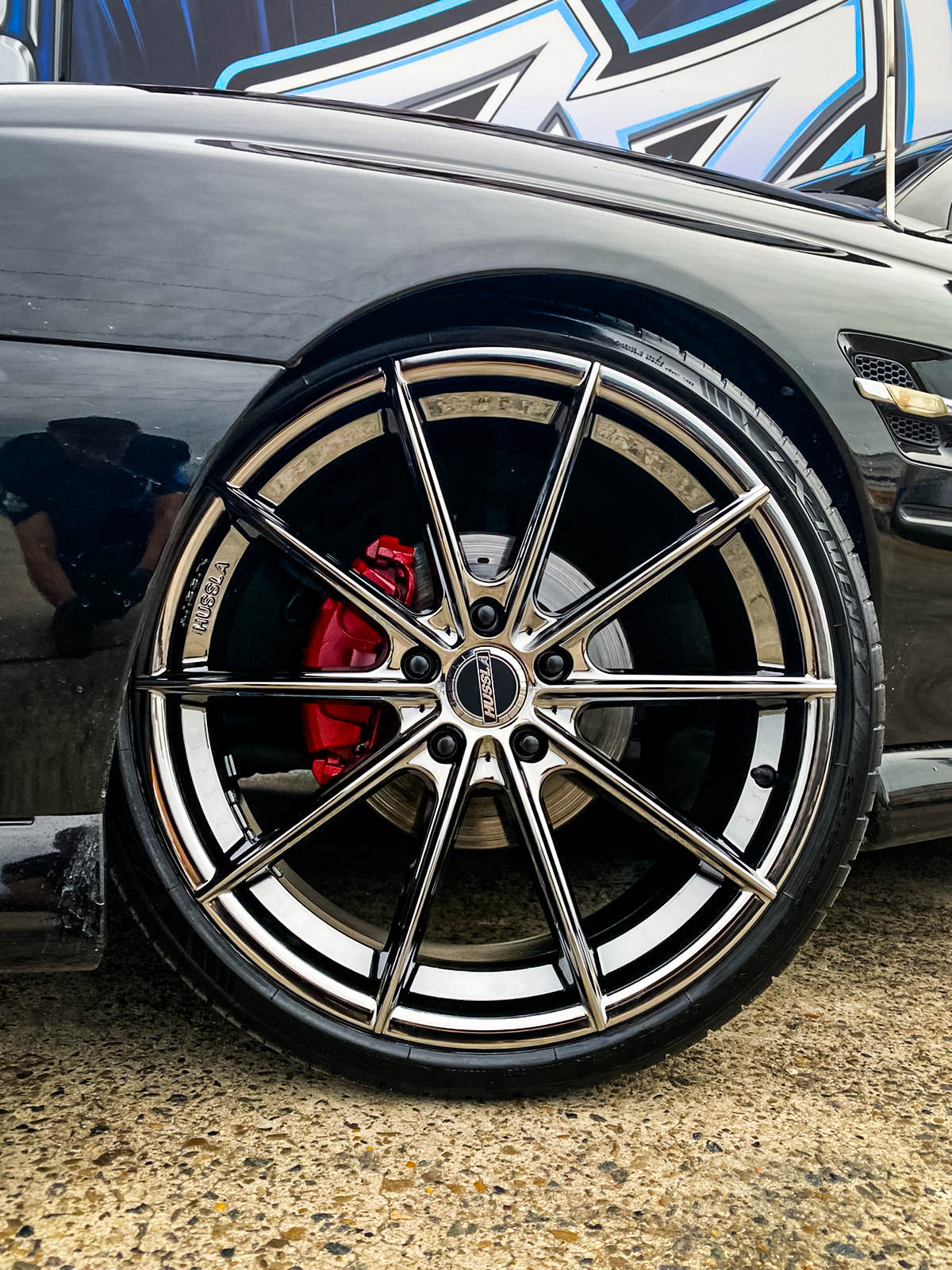 holden commodore hussla moz black chrome wheel #11963