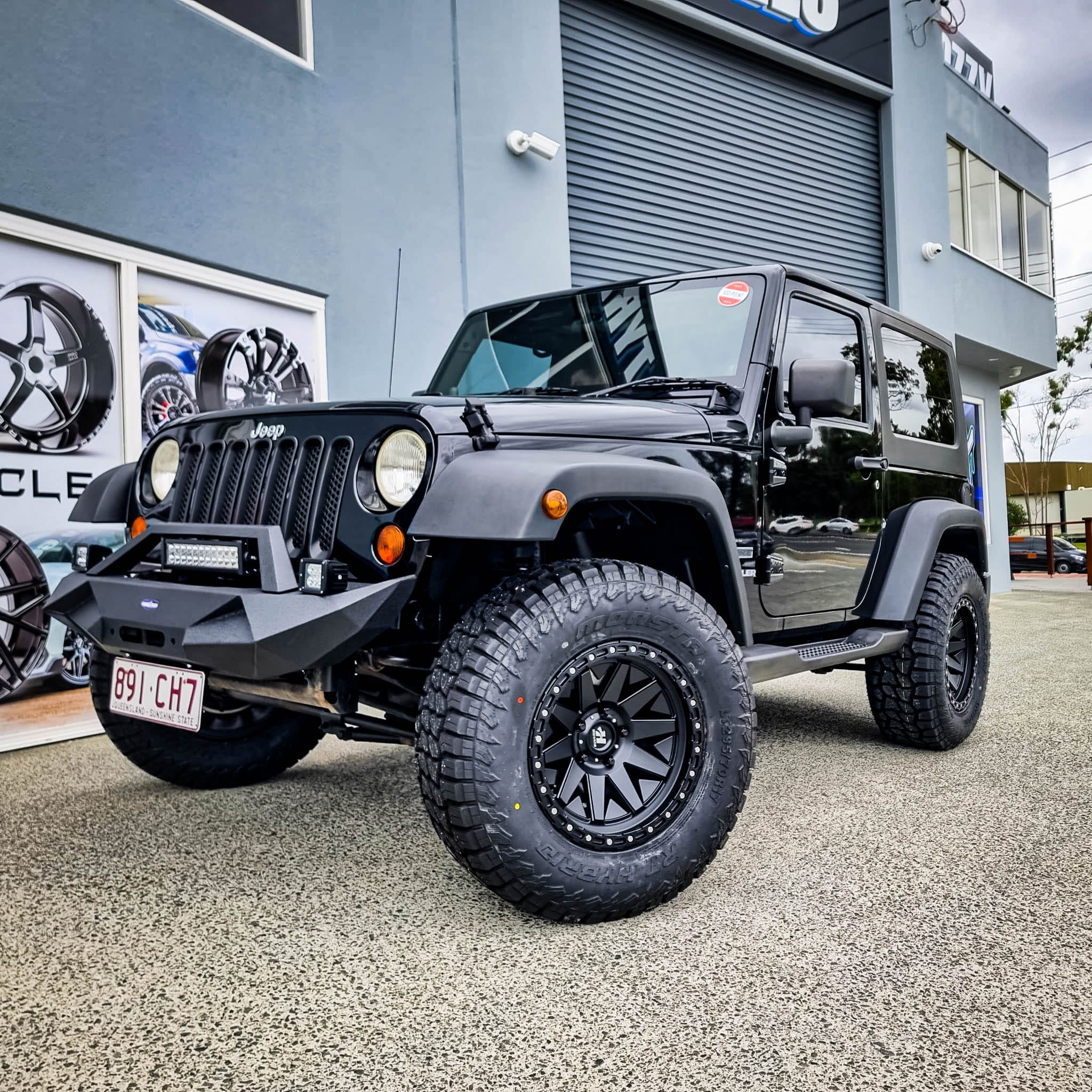 jeep wrangler hussla comrade matte black wheel #11964