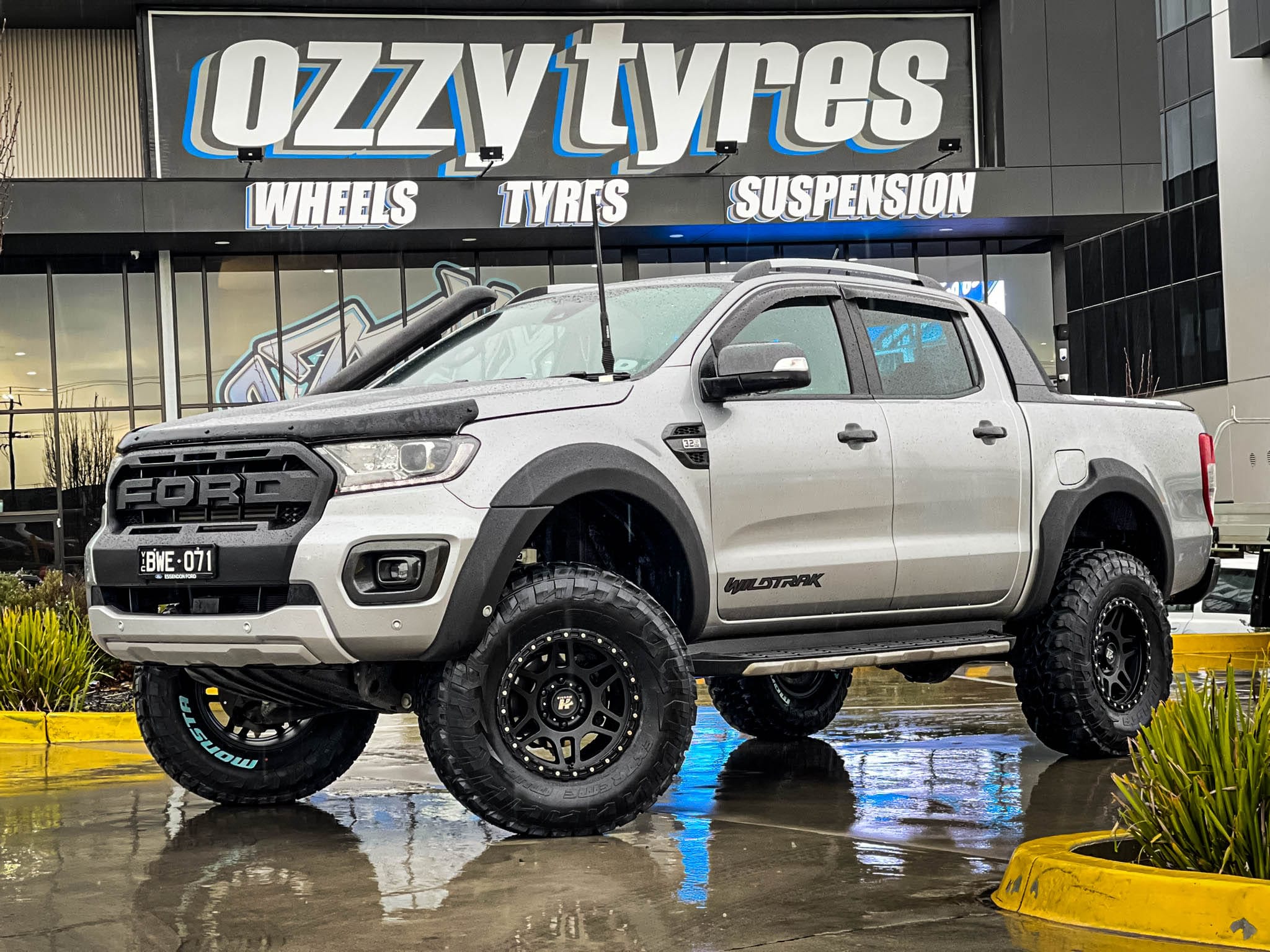 ford ranger hussla terror matte black wheel #12062