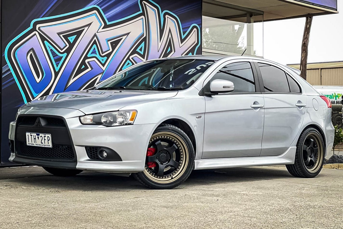 MITSUBISHI LANCER HUSSLA ZEN MATTE BLACK BRONZE LIP BLACK RIVETS Wheel ...
