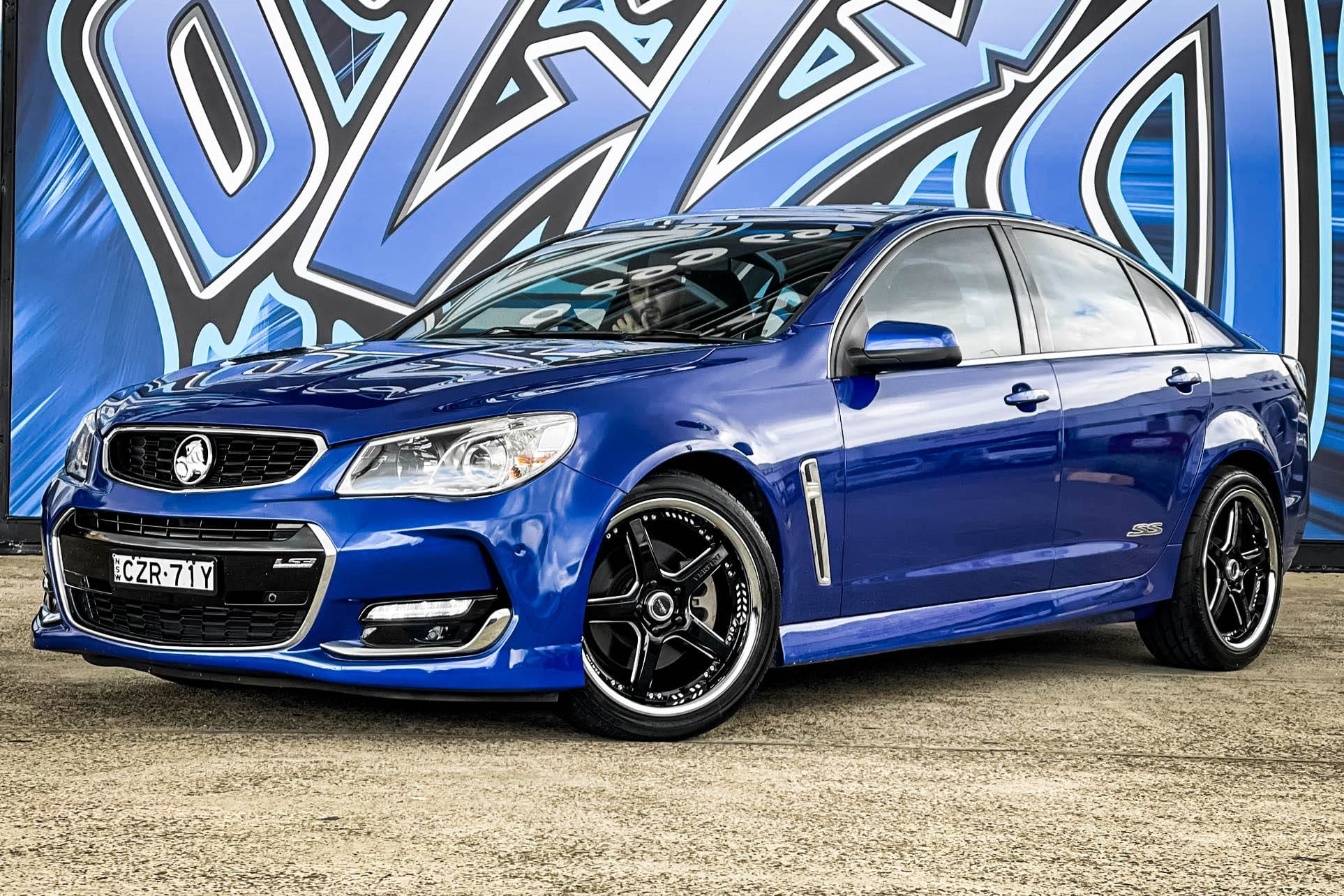 HOLDEN COMMODORE VERTINI DRIFT GLOSS BLACK CHROME LIP Wheel #12150