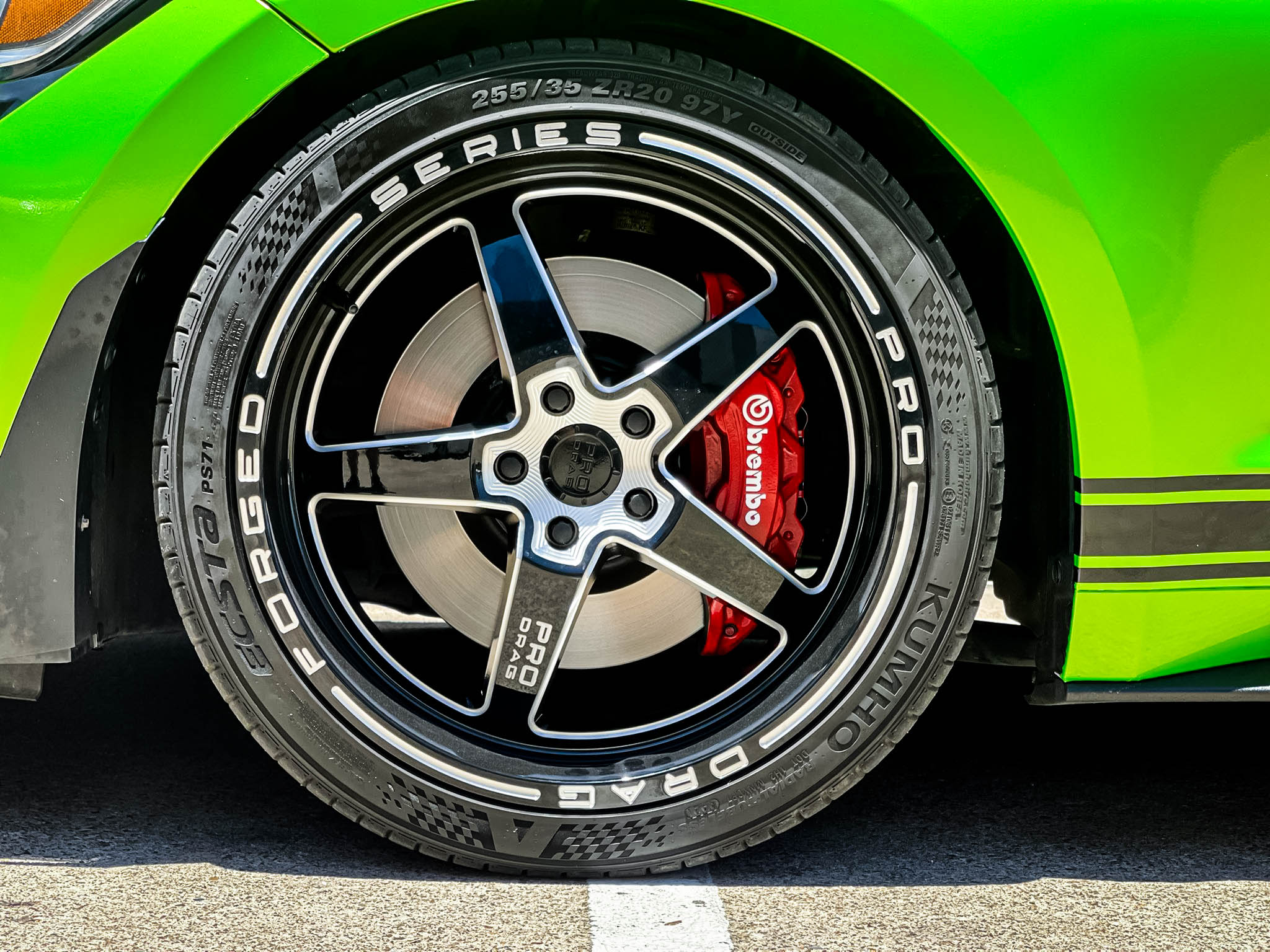 ford mustang pro drag pd1 black lip wheel #12172