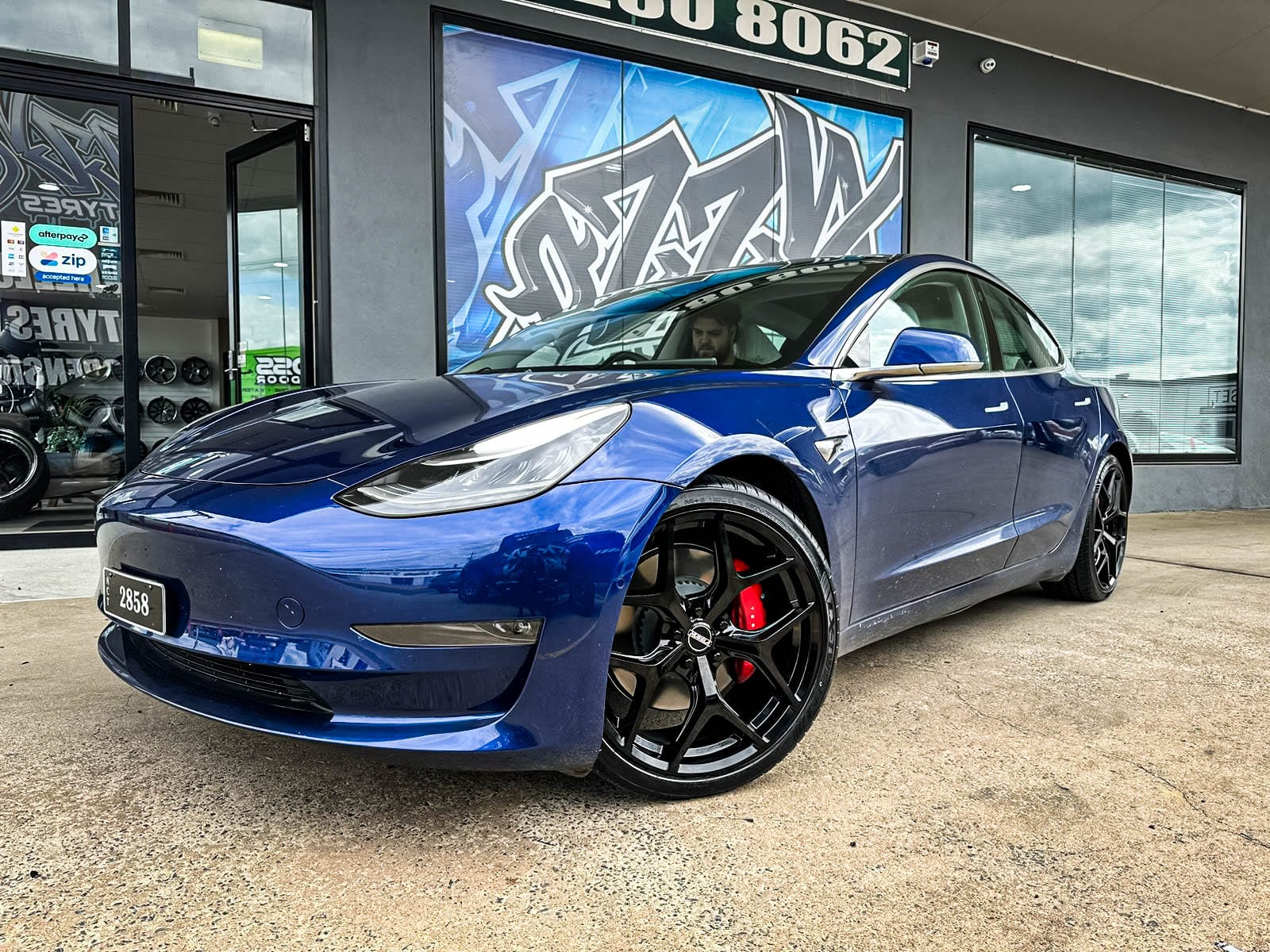 tesla model 3 hussla flex gloss black wheel #12211