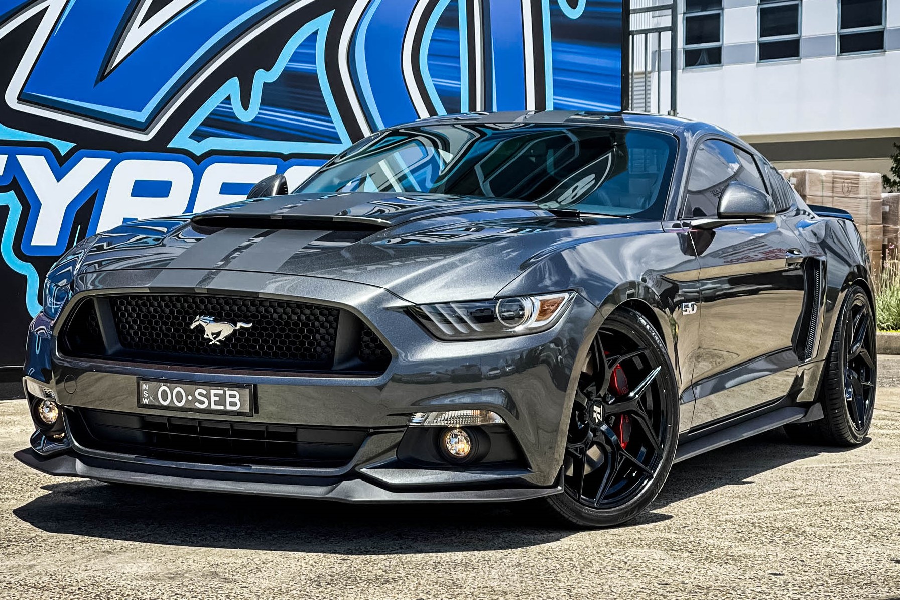 ford mustang hussla shaz gloss black wheel #12405