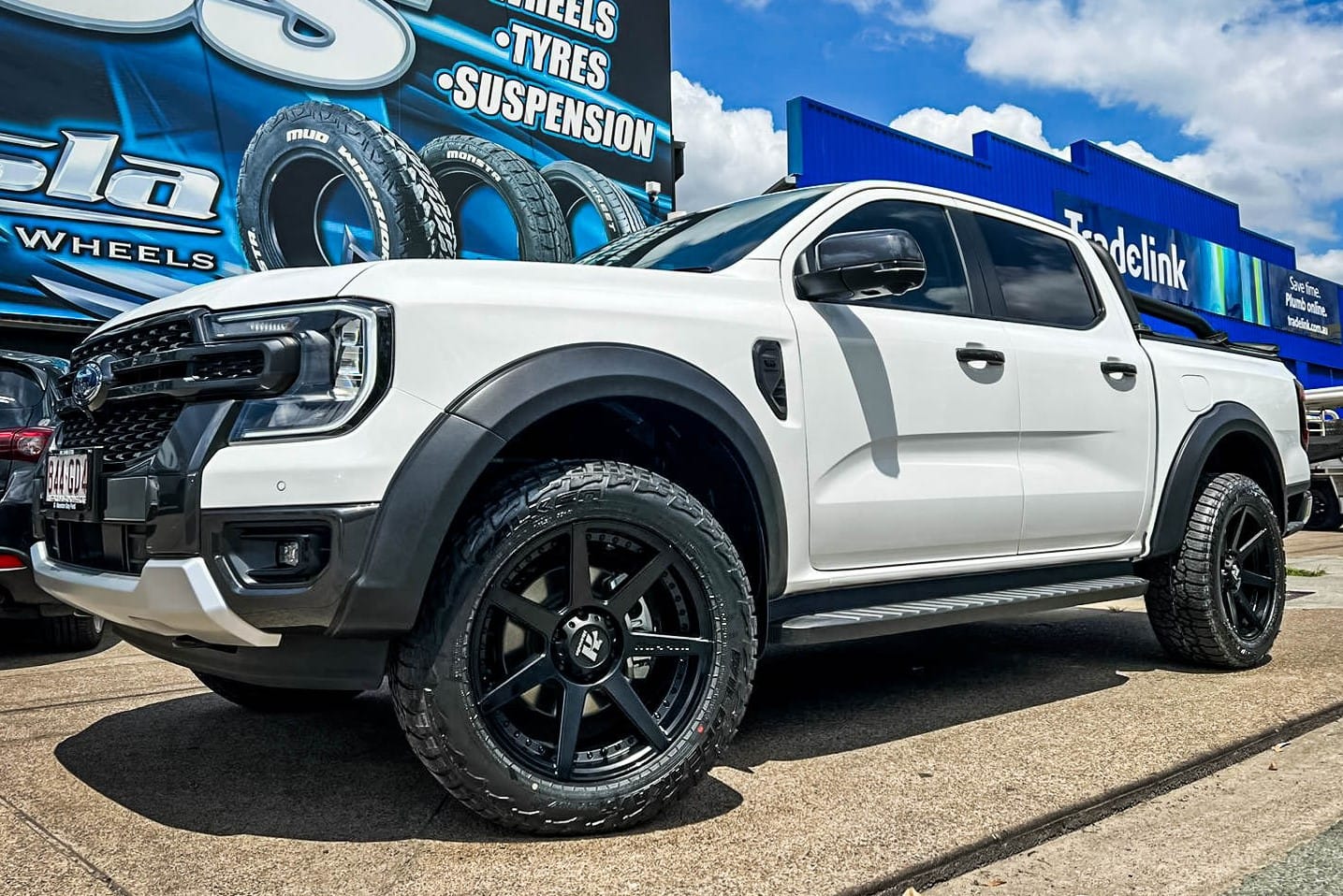 ford ranger next gen hussla dynasty matte black black rivets wheel #12466