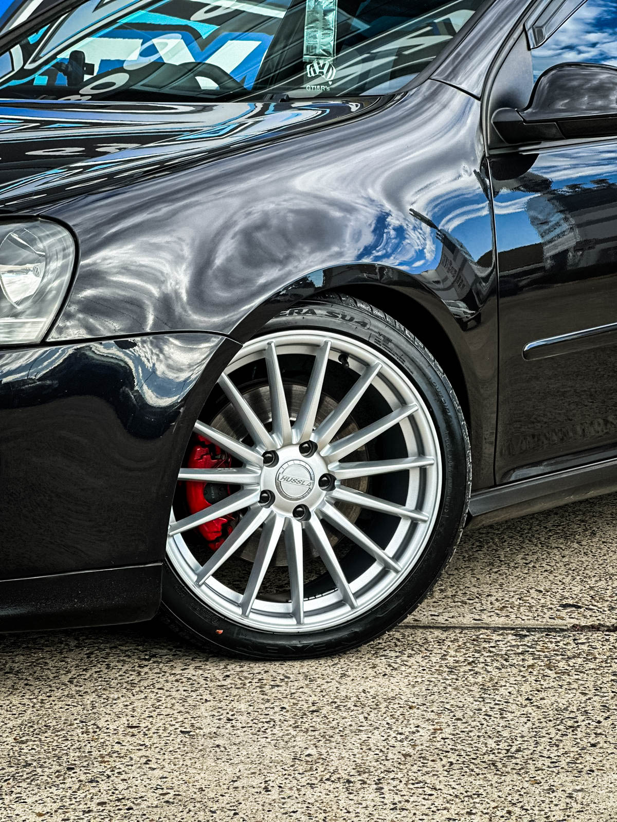 volkswagen golf gti hussla berlin bright silver wheel #12785
