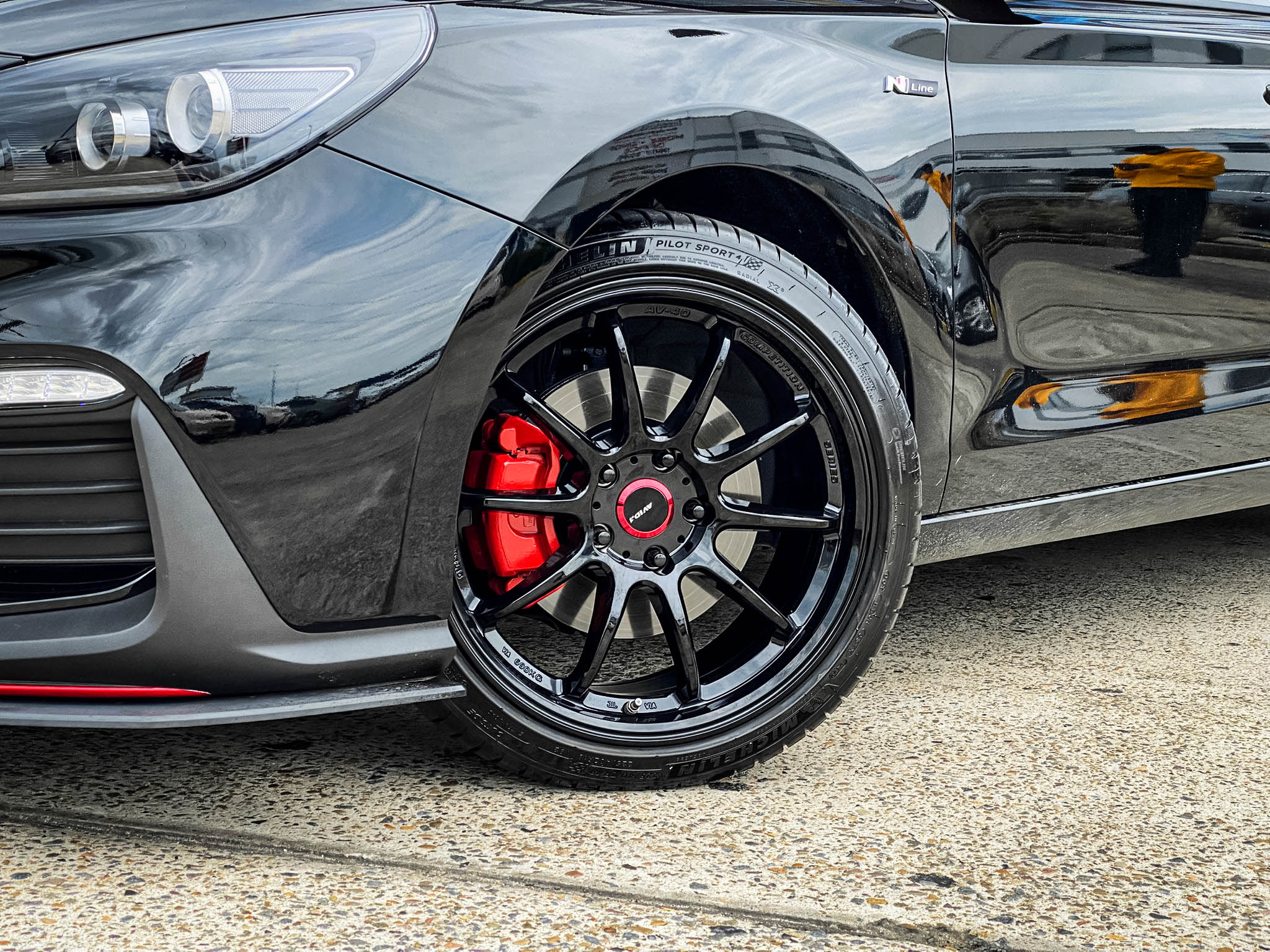 hyundai i30 n avid av-40 gloss black wheel #12807