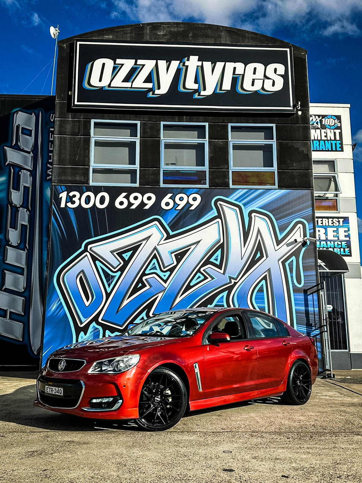 holden commodore hussla jacques gloss black wheel #12832