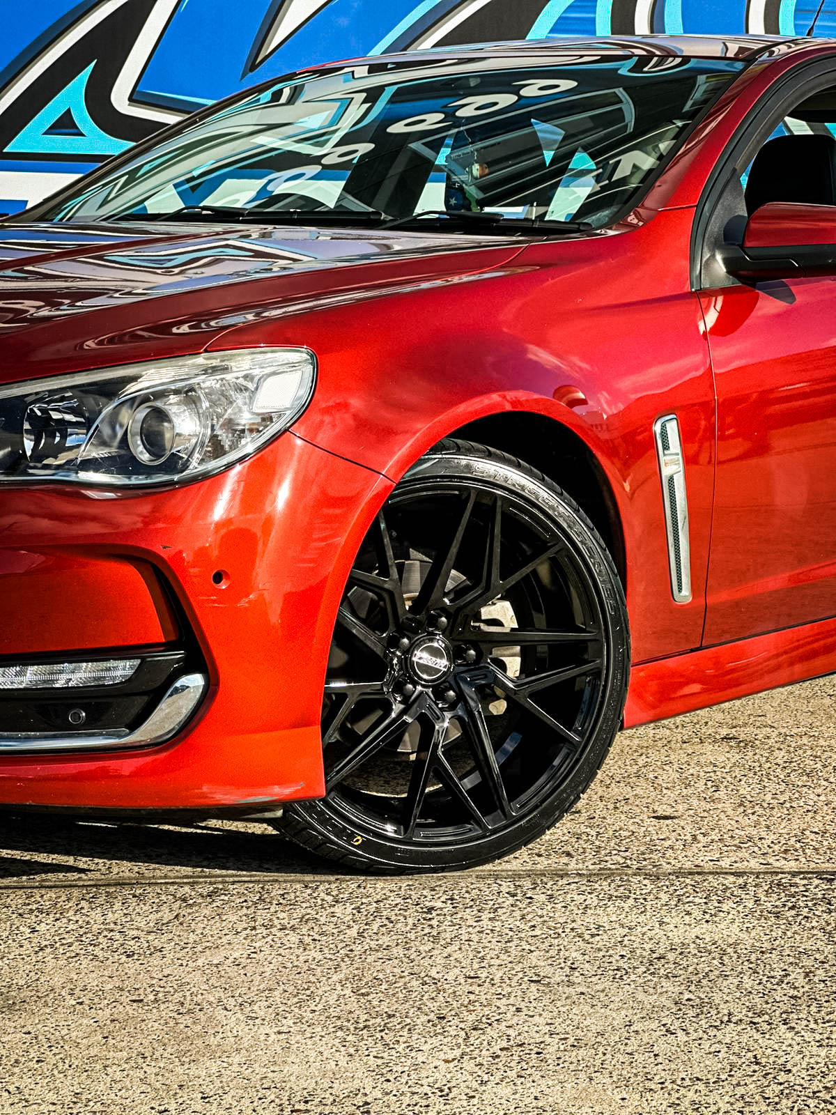 holden commodore hussla jacques gloss black wheel #12832