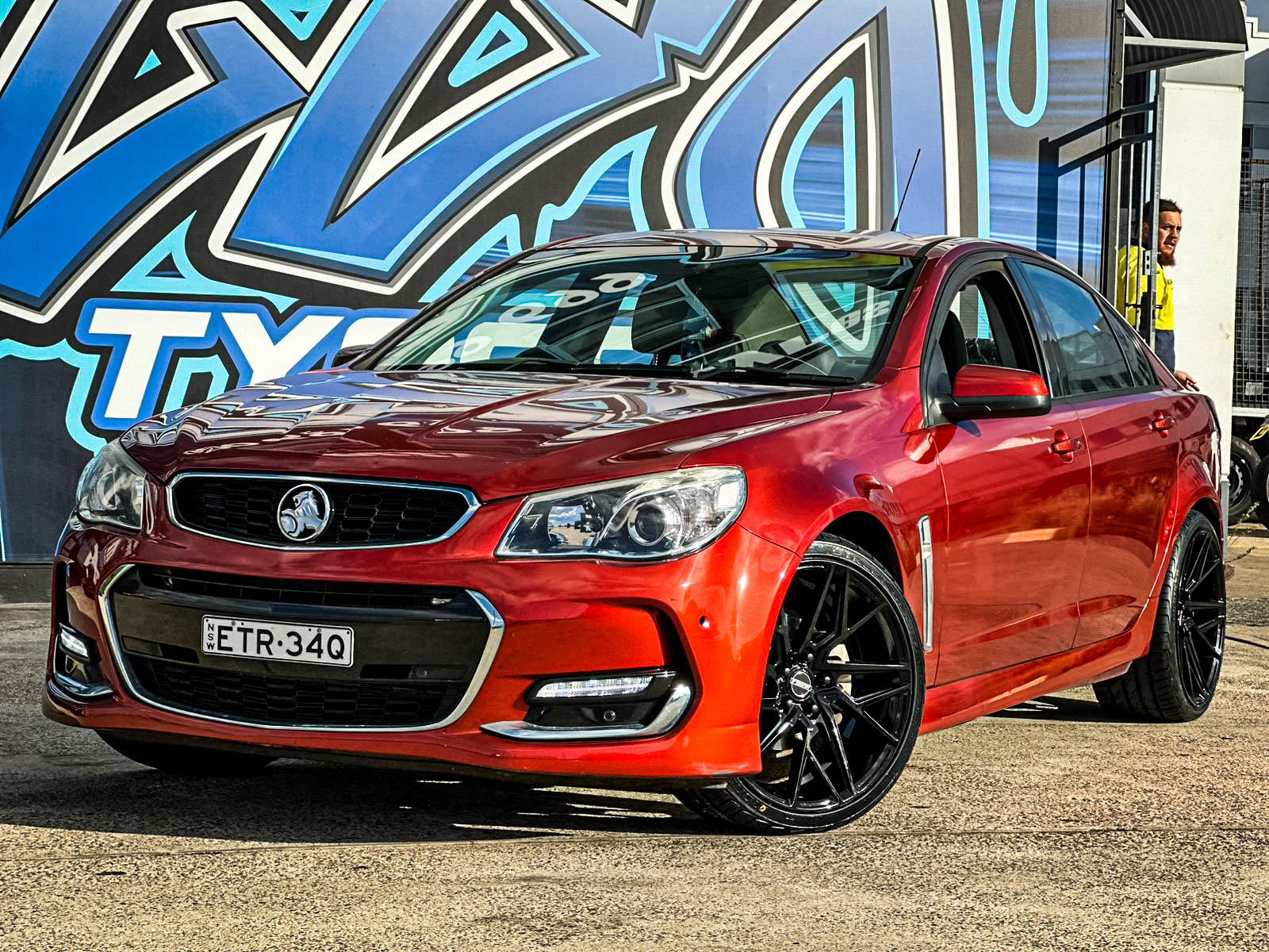 holden commodore hussla jacques gloss black wheel #12832