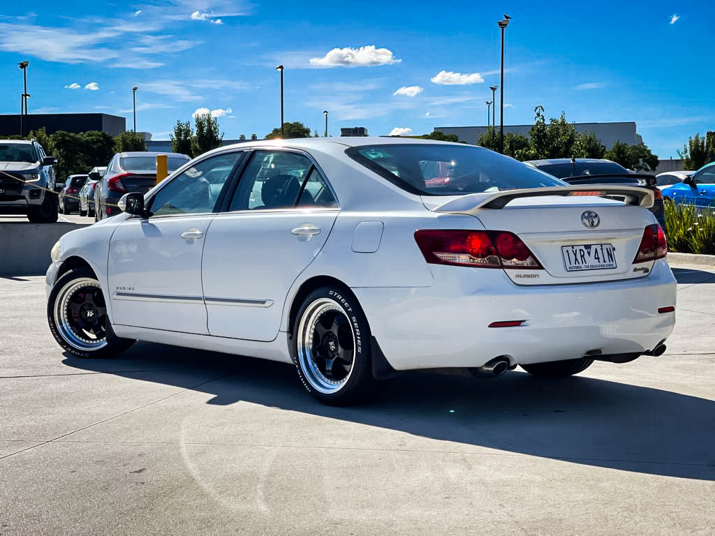 toyota aurion hussla zen gloss black chrome rivets machined lip wheel ...