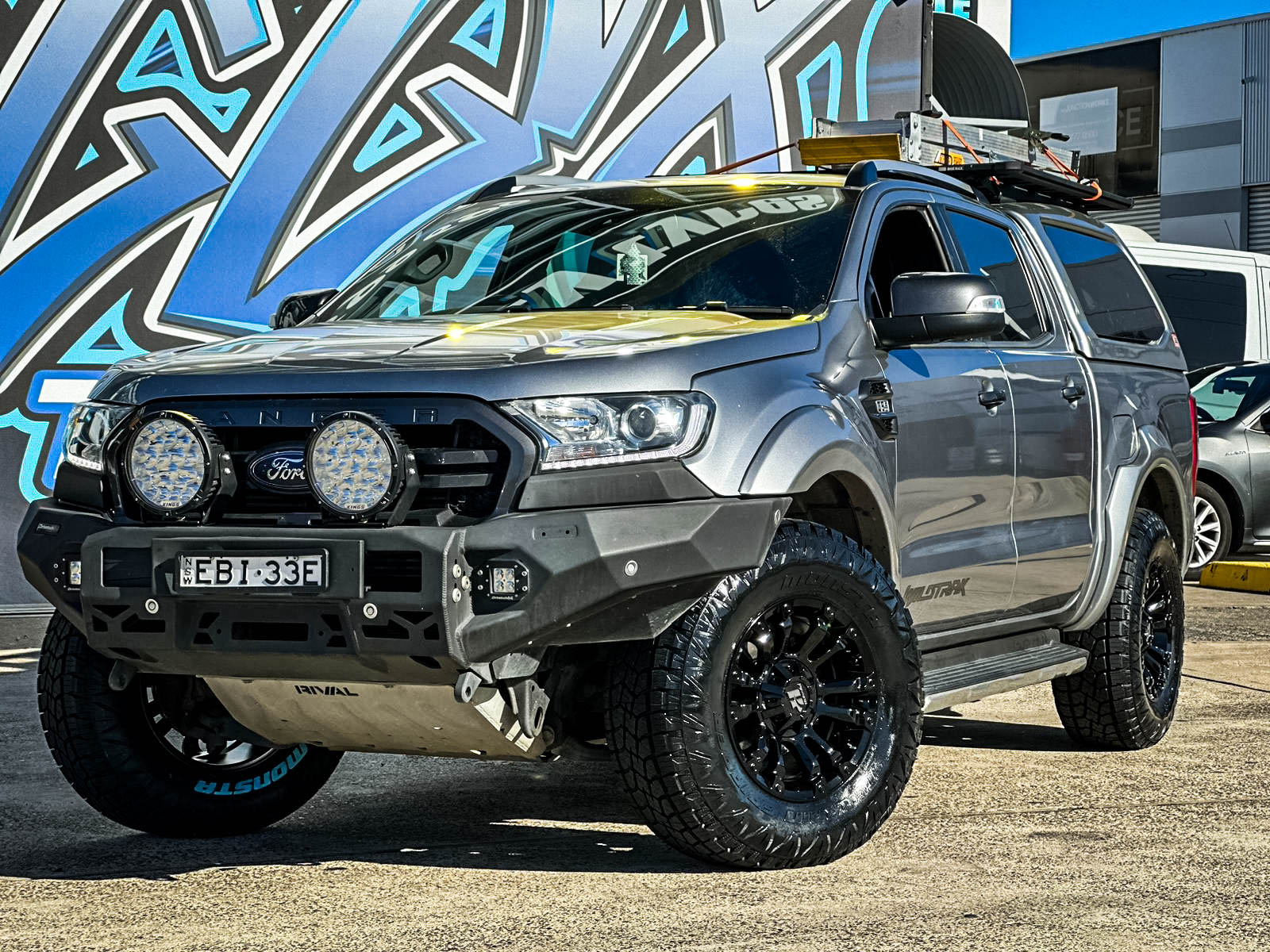 ford ranger hussla ambush full gloss black wheel #12925