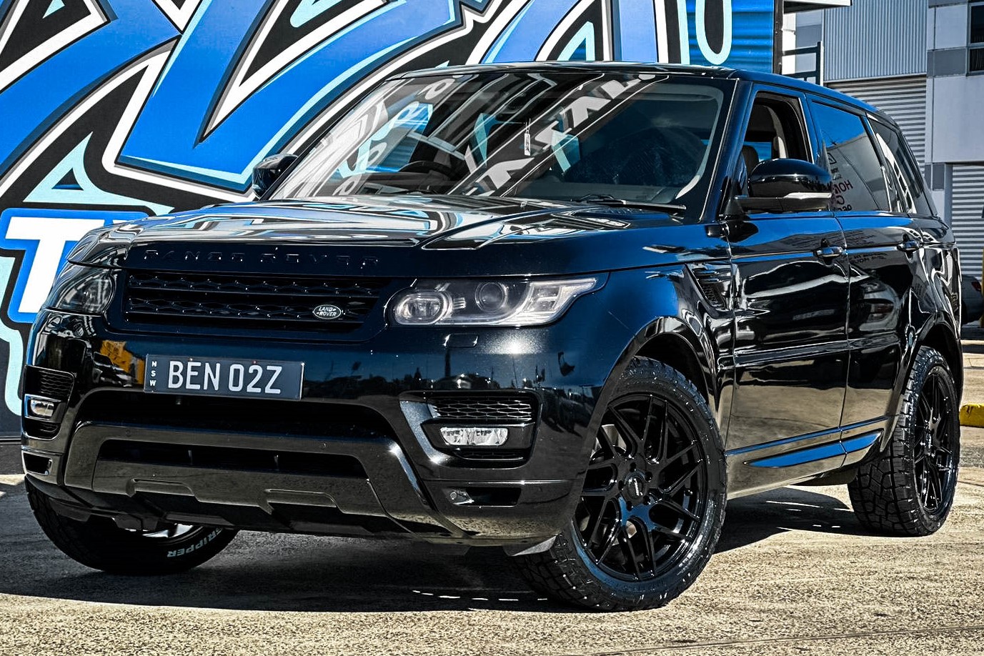 land rover range rover hussla savage gloss black wheel #13067