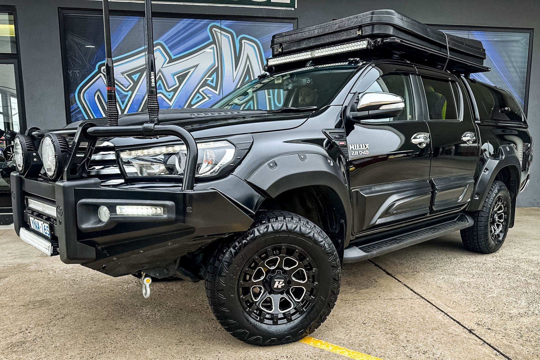 toyota hilux hussla take over gloss black milled spokes black bolts ...