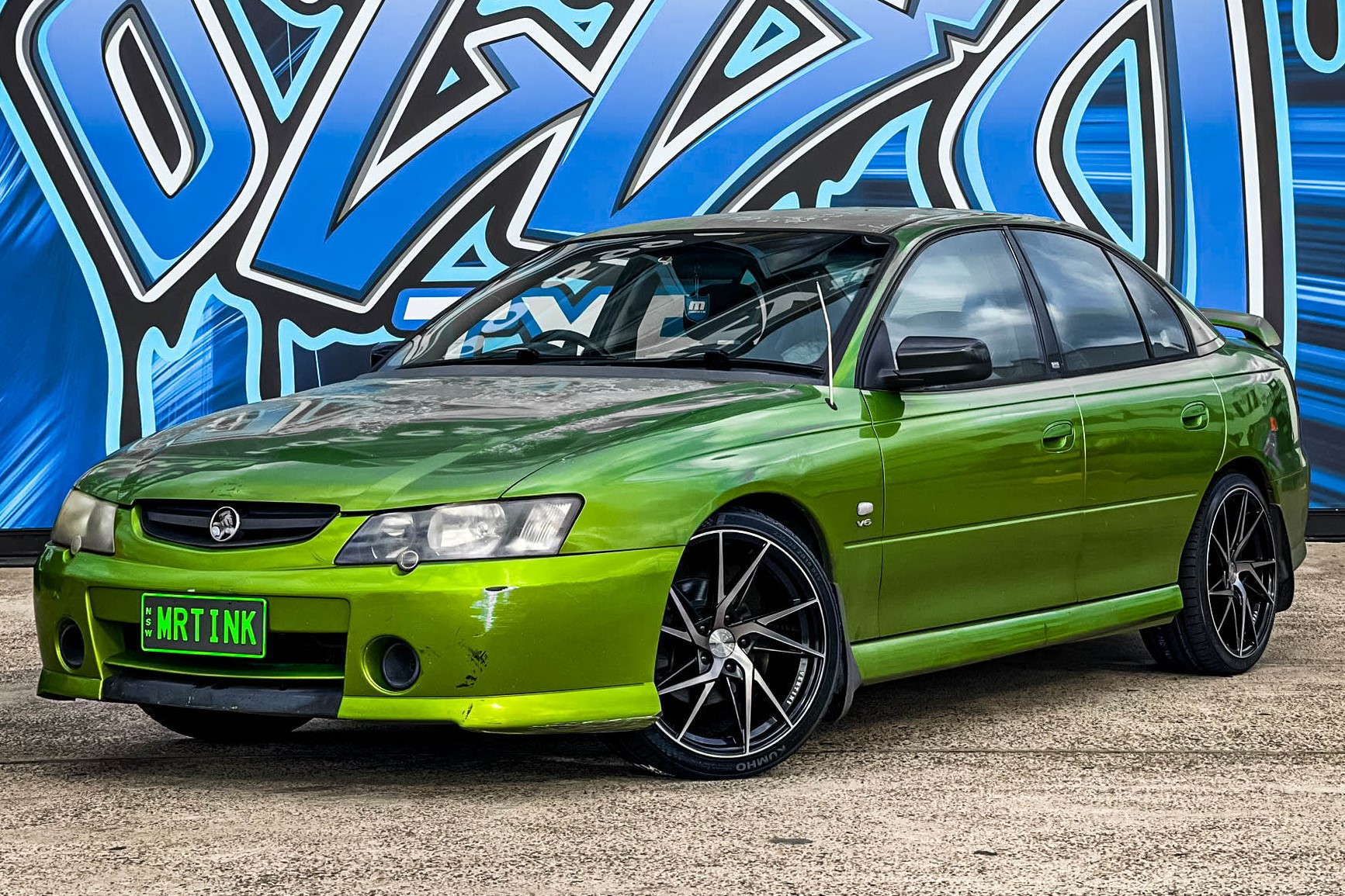 holden commodore vertini rf1.9 gloss black dark tint face wheel #13333