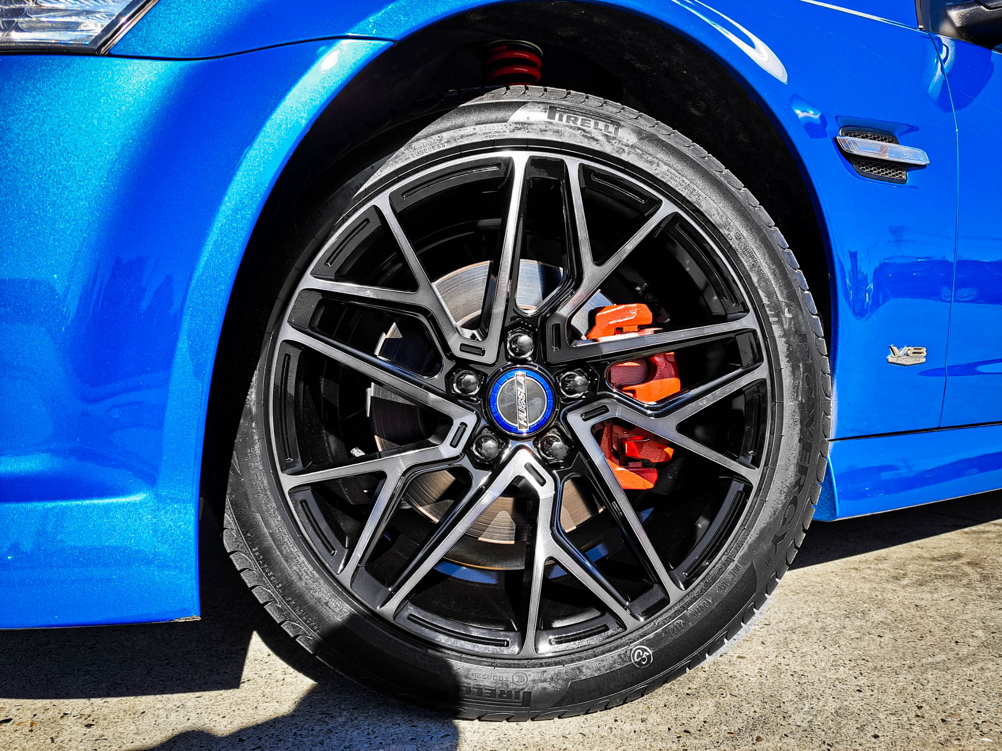 holden commodore hussla jacques gloss black dark tint wheel #13347