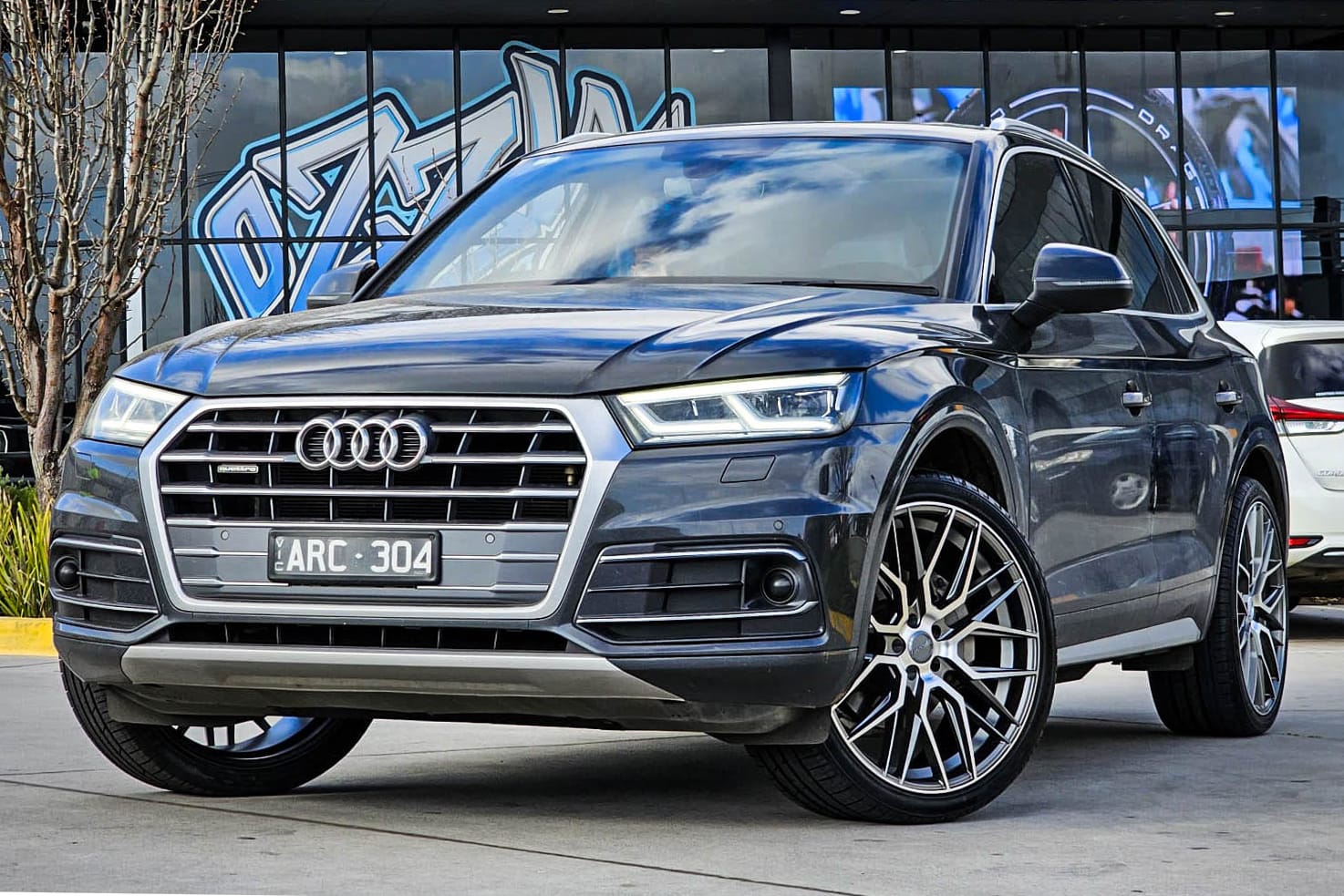 audi q5 hussla lit matte grey machined face wheel #13439