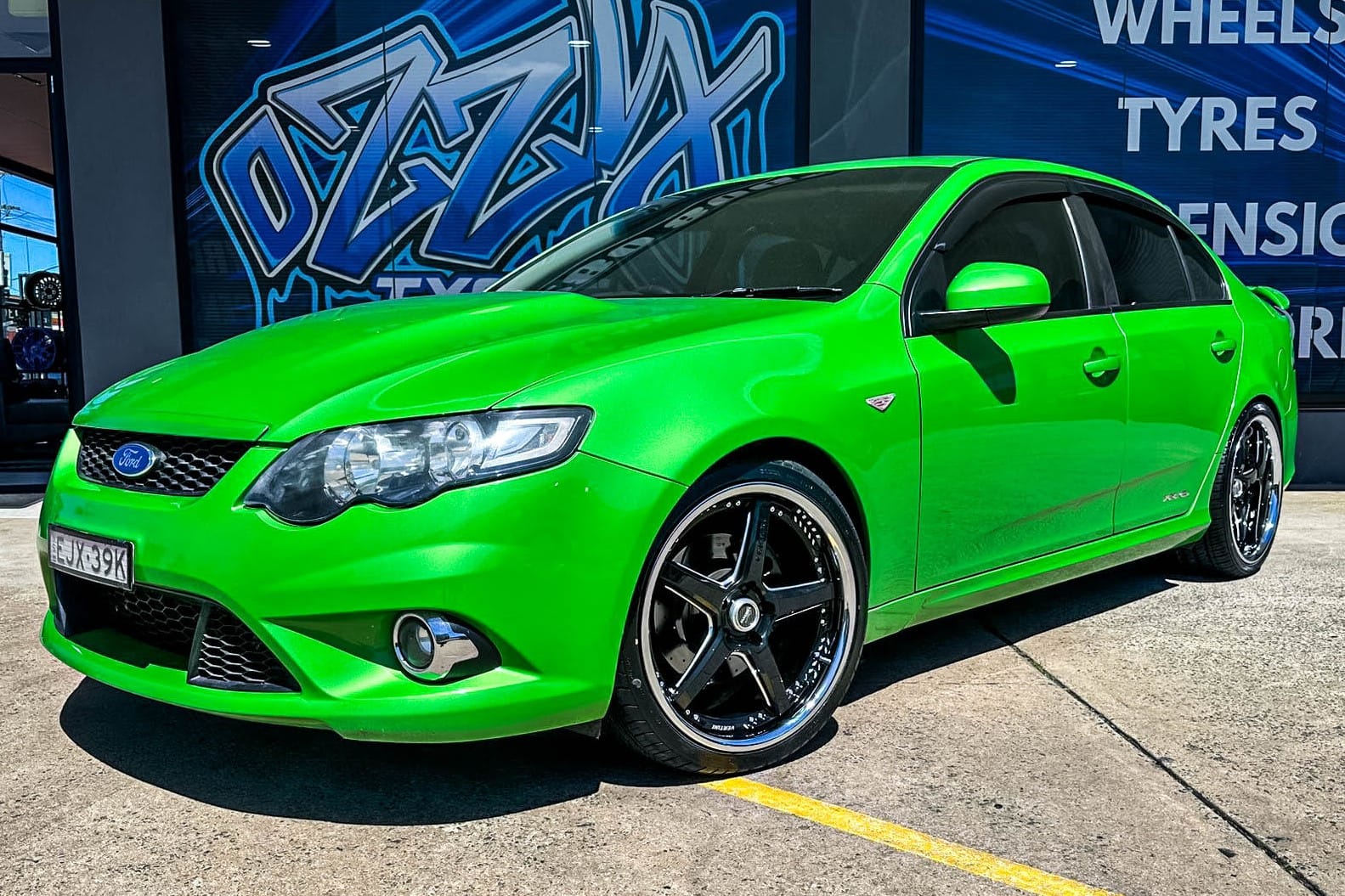 ford falcon vertini drift gloss black chrome lip wheel #13839