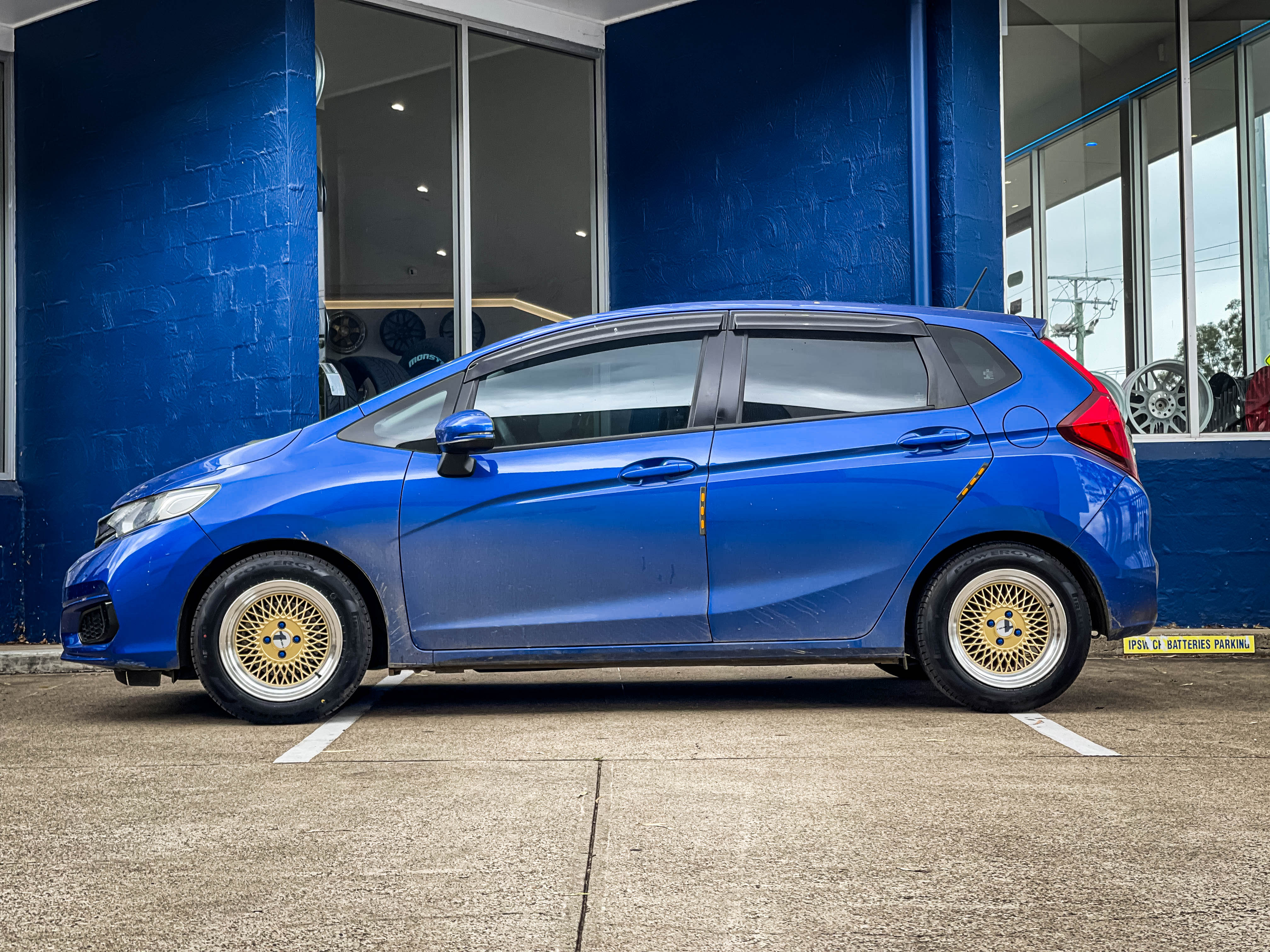 honda jazz avid av-18 gloss gold machined lip wheel #13846