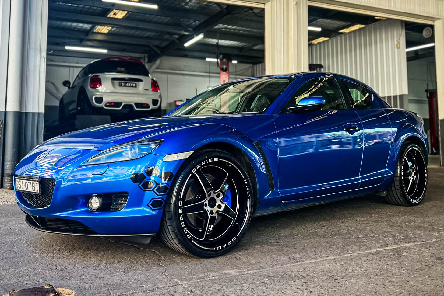 mazda rx-8 pro drag pd1 black lip wheel #13856