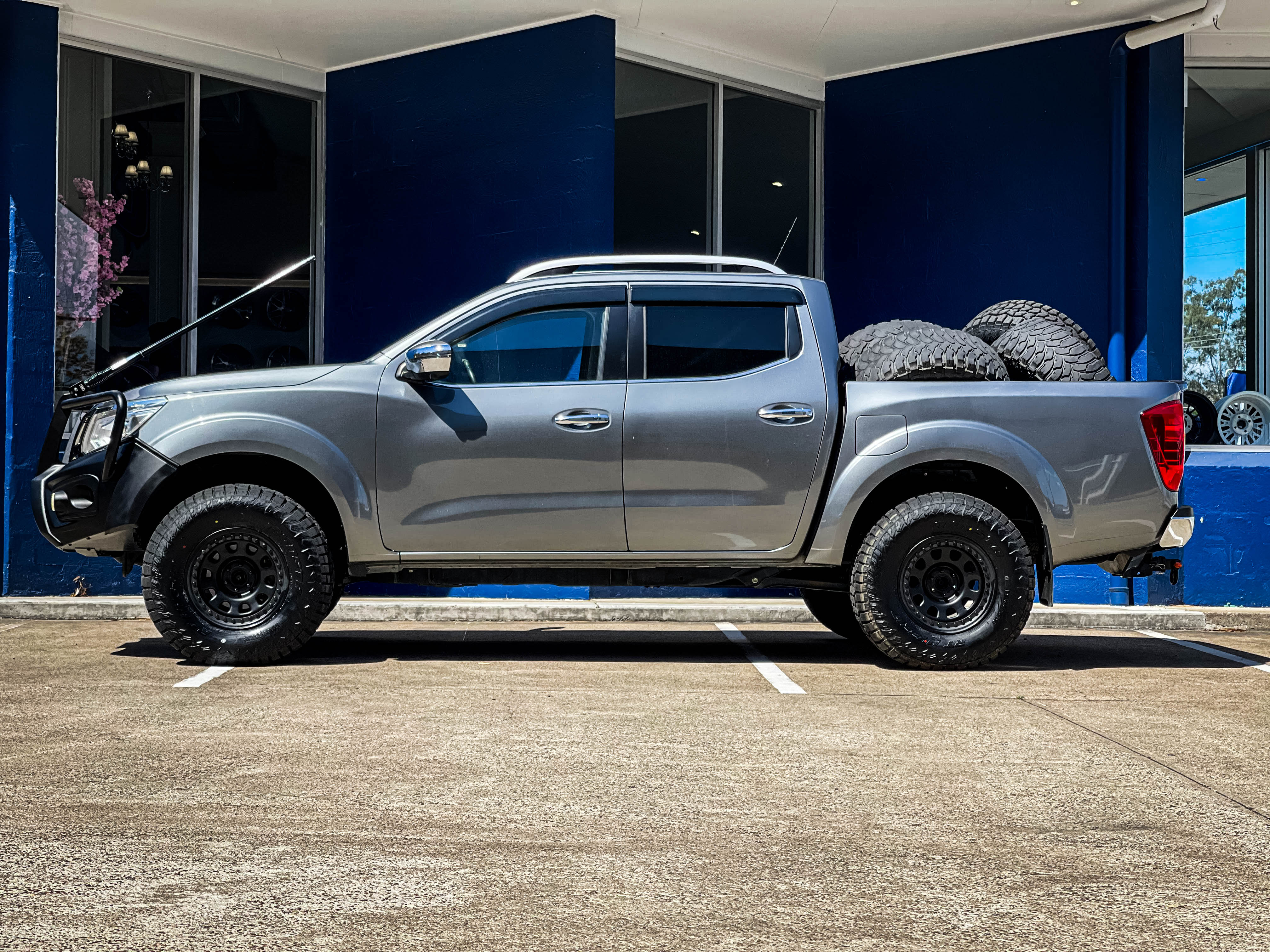nissan navara revolution steel wheel matte black black bolts wheel #13935
