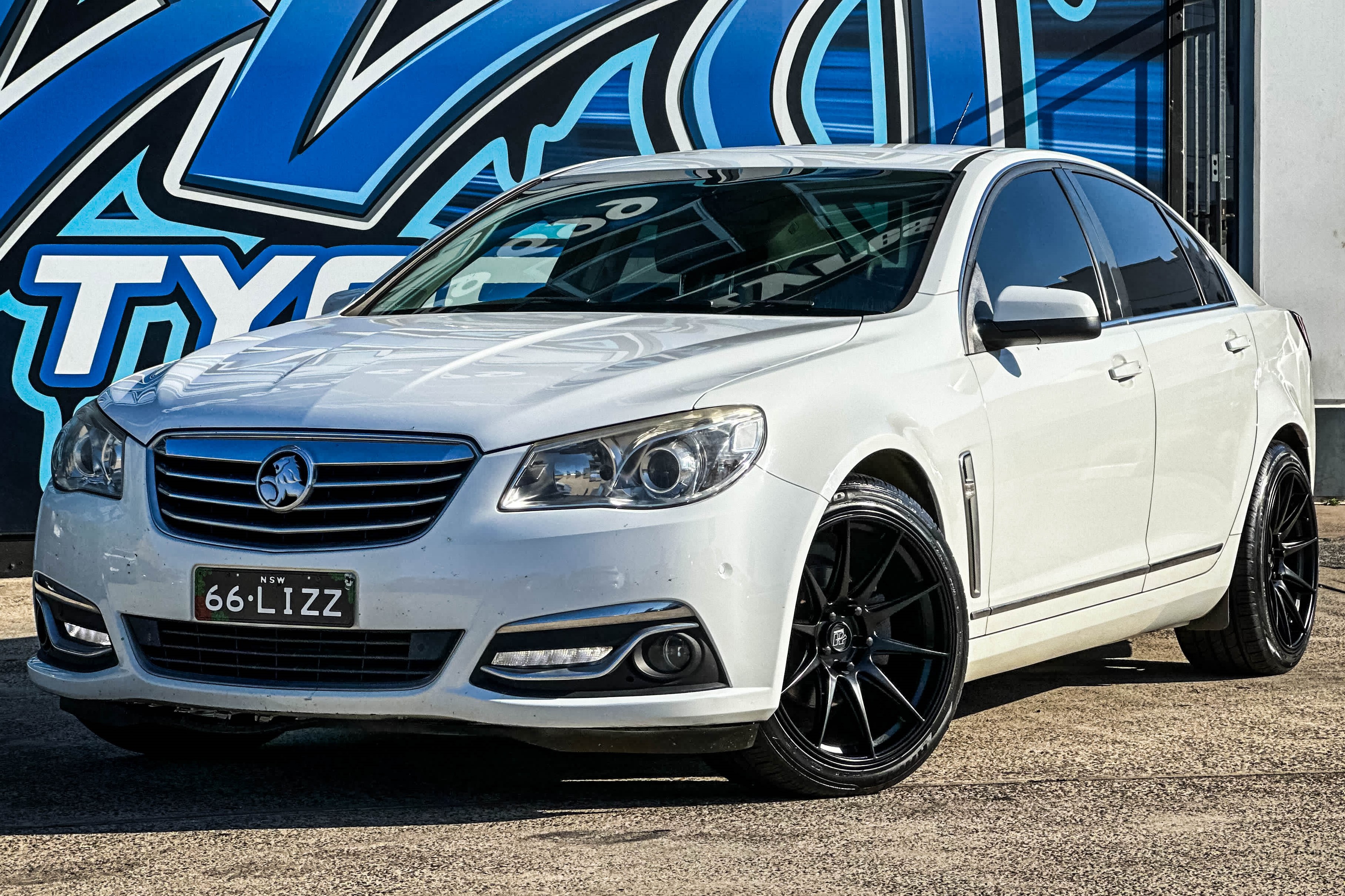 holden calais hussla 027 matte black wheel #13990