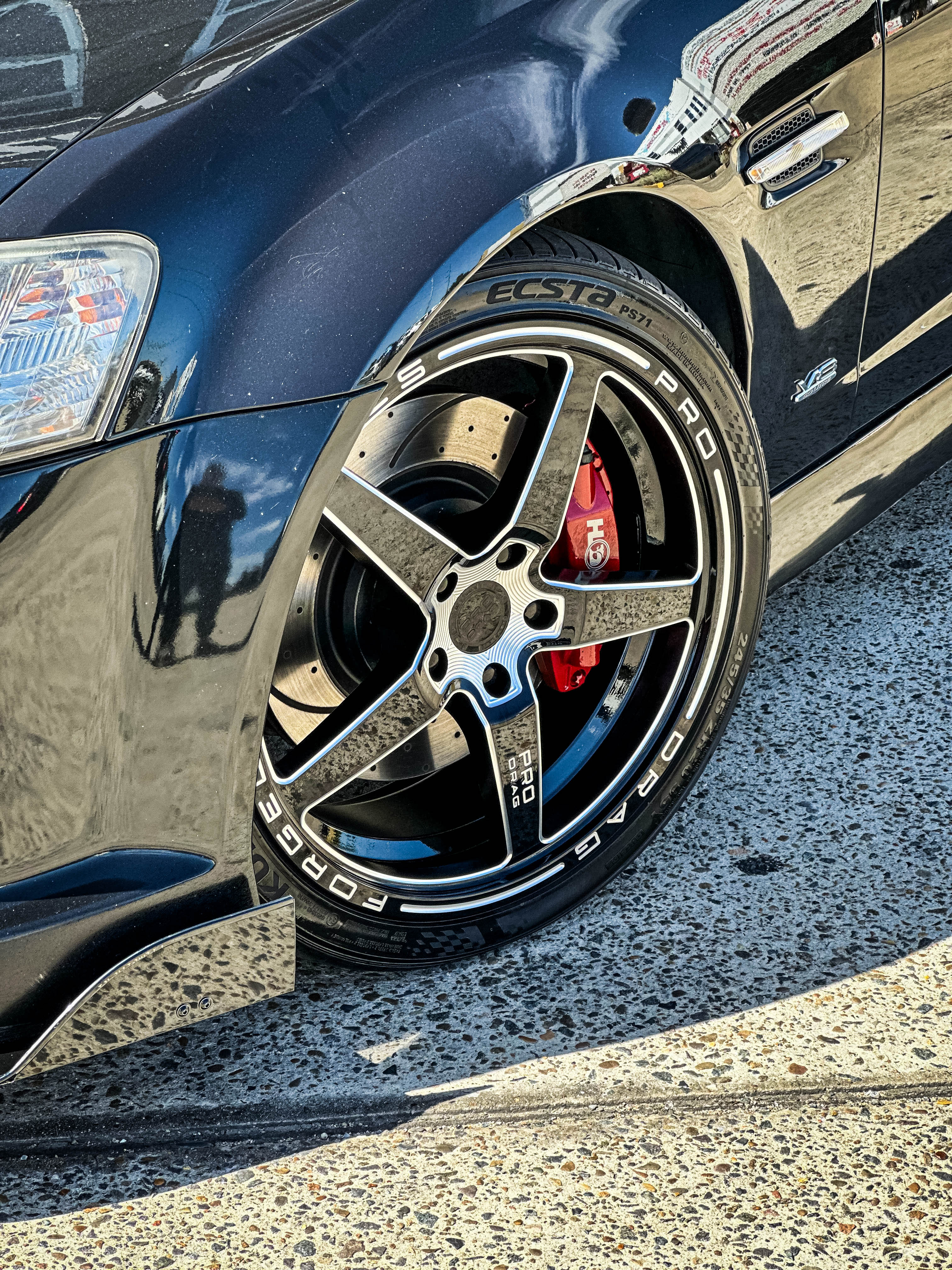 holden commodore pro drag pd1 black lip wheel #13995